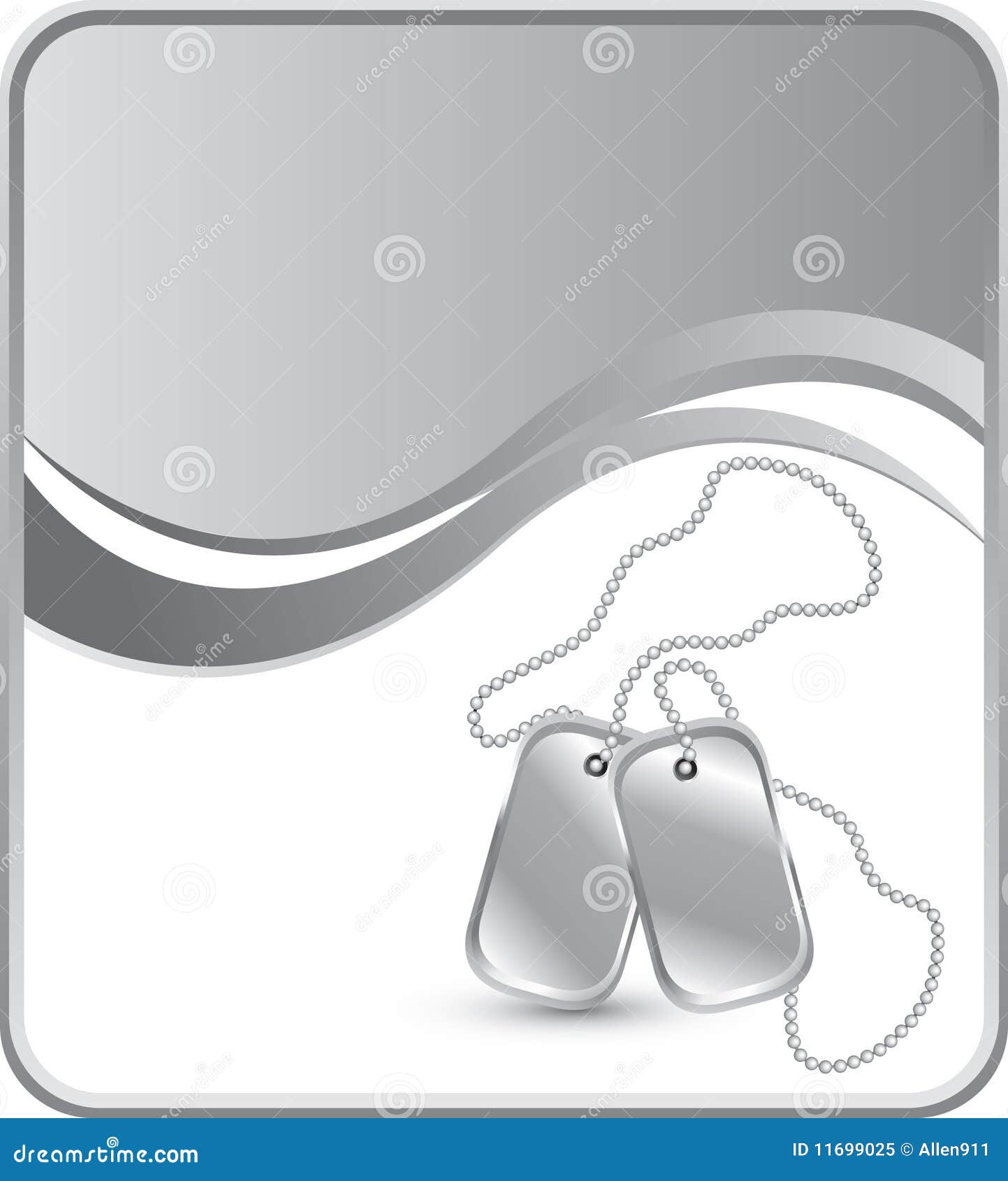 Dog Tags on Silver Wave Background Stock Vector - Illustration of guard ...
