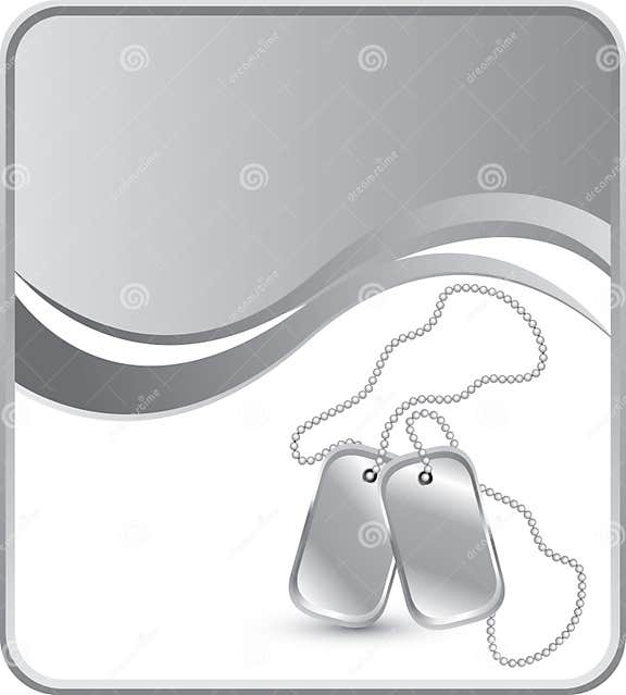 Dog Tags on Silver Wave Background Stock Vector - Illustration of guard ...