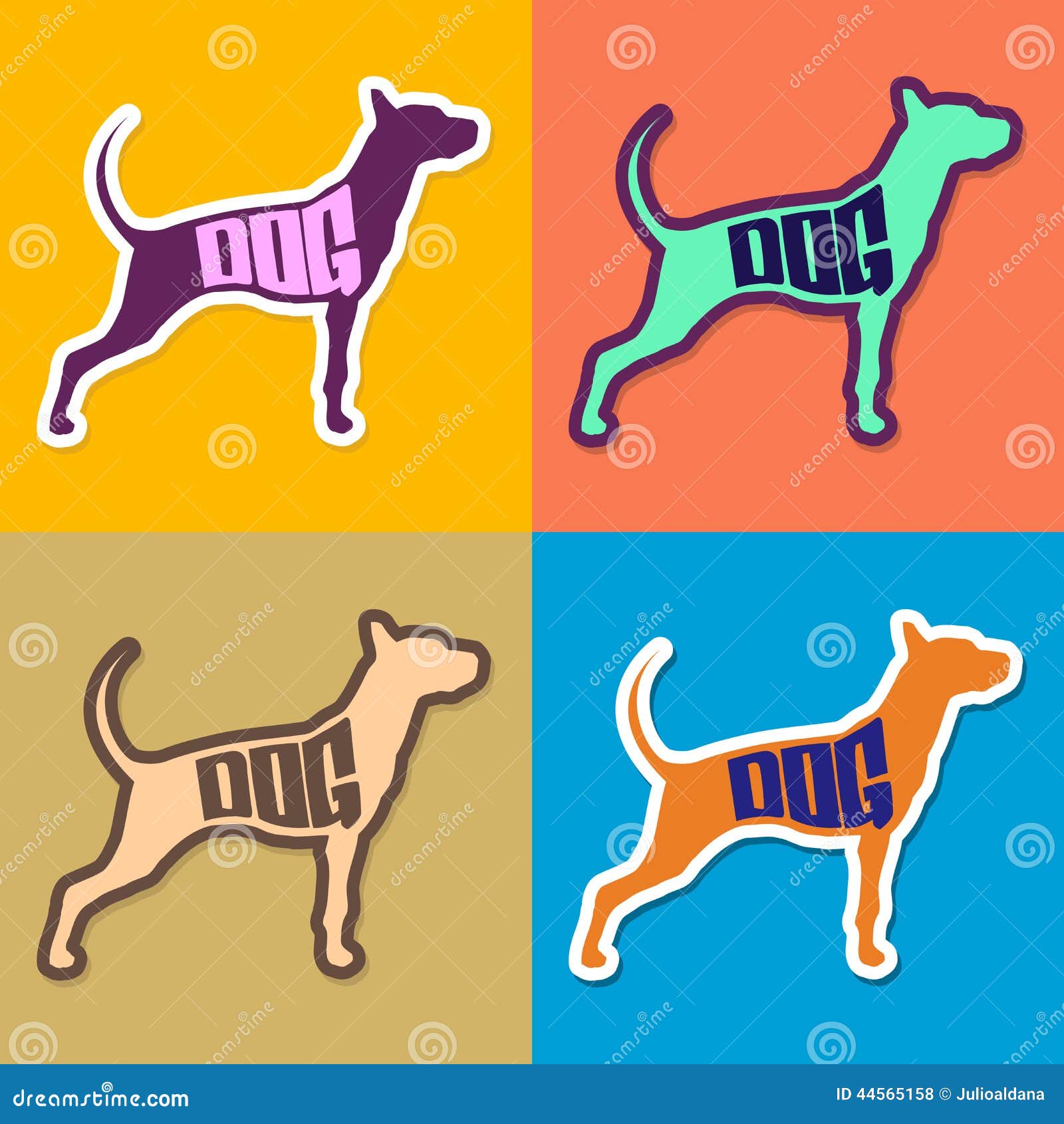 Dog Text Inside a Dog Silhouette Stock Vector - Illustration of care ...