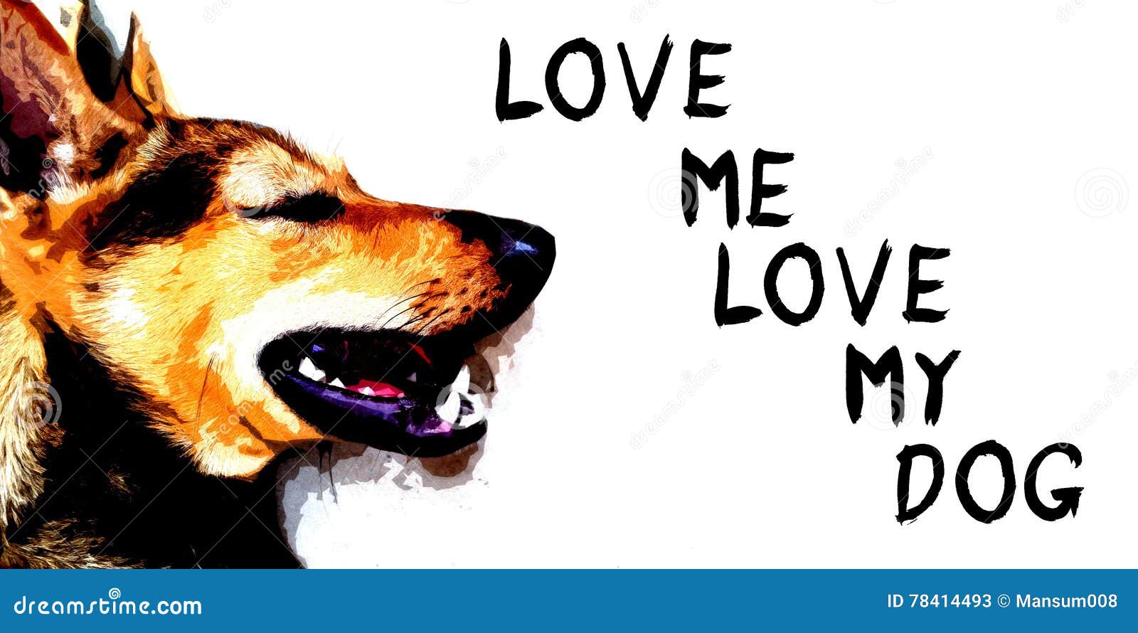 Dog and text stock illustration. Illustration of love - 78414493
