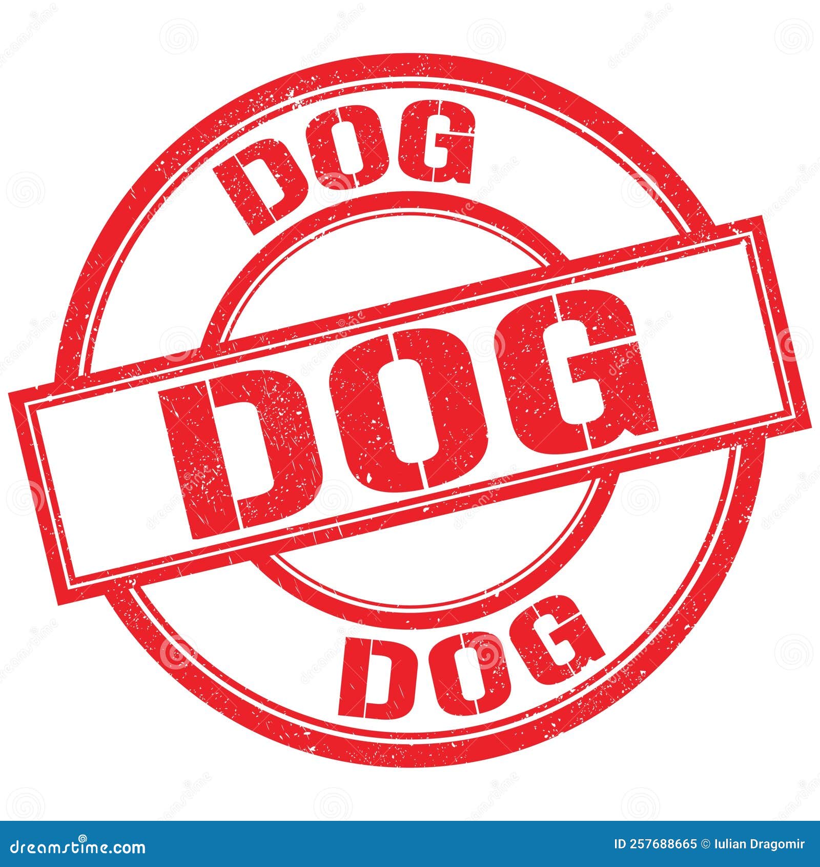 DOG Text Written on Red Stamp Sign Stock Illustration - Illustration of ...