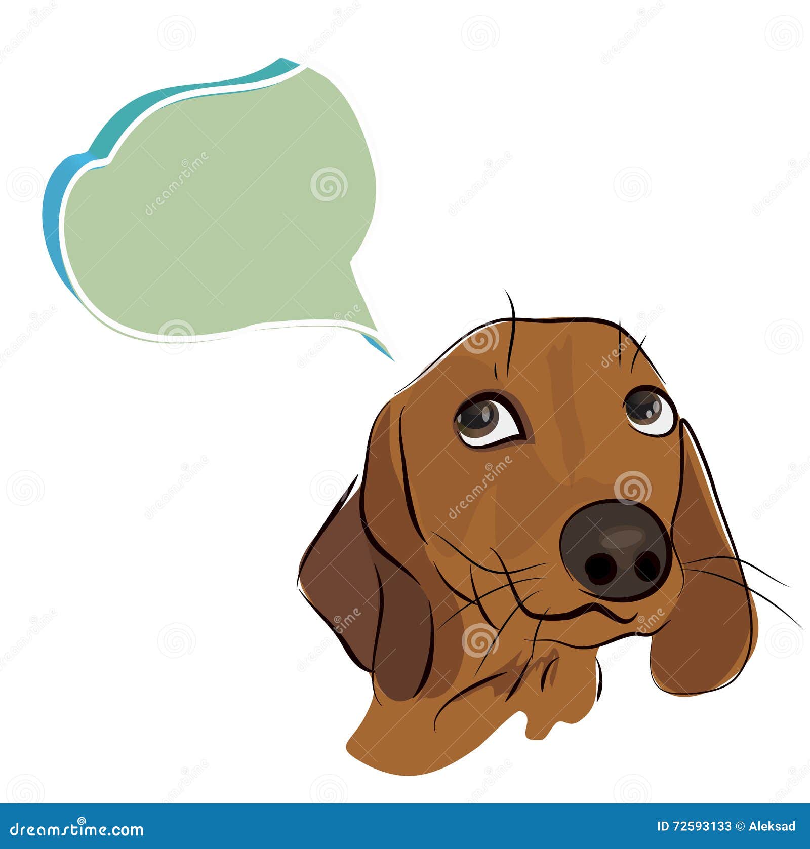 Dog with Thinking Cloud stock vector. Illustration of mammal - 72593133