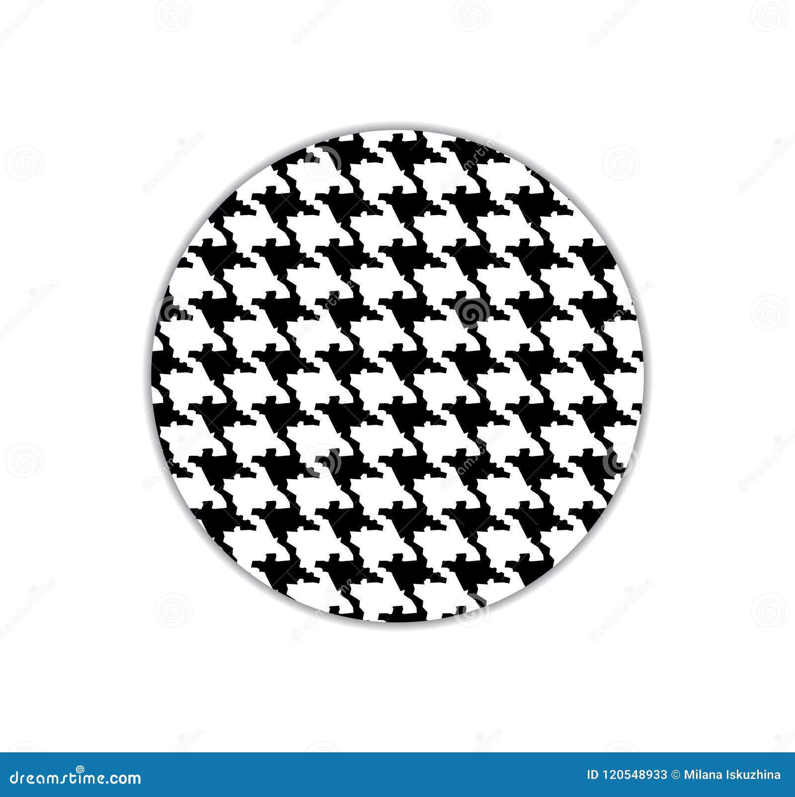 A Dog Tooth Pattern. Black and White Stock Illustration - Illustration ...
