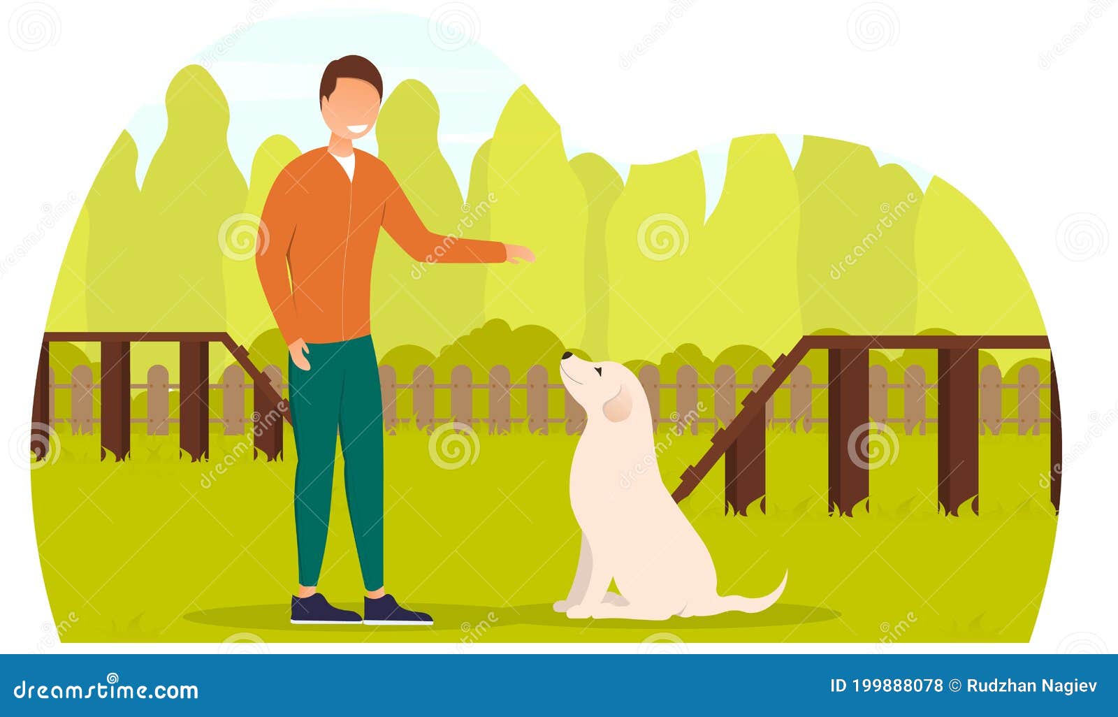 Dog Training and Development Concept Stock Vector - Illustration of ...