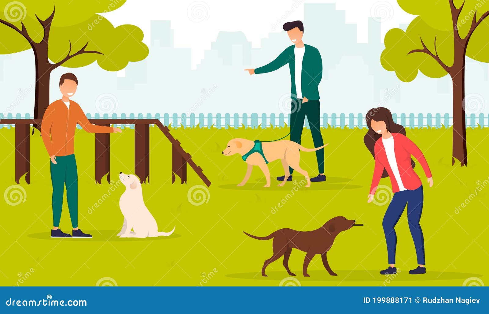 Dog Training and Development Concept Stock Vector - Illustration of ...
