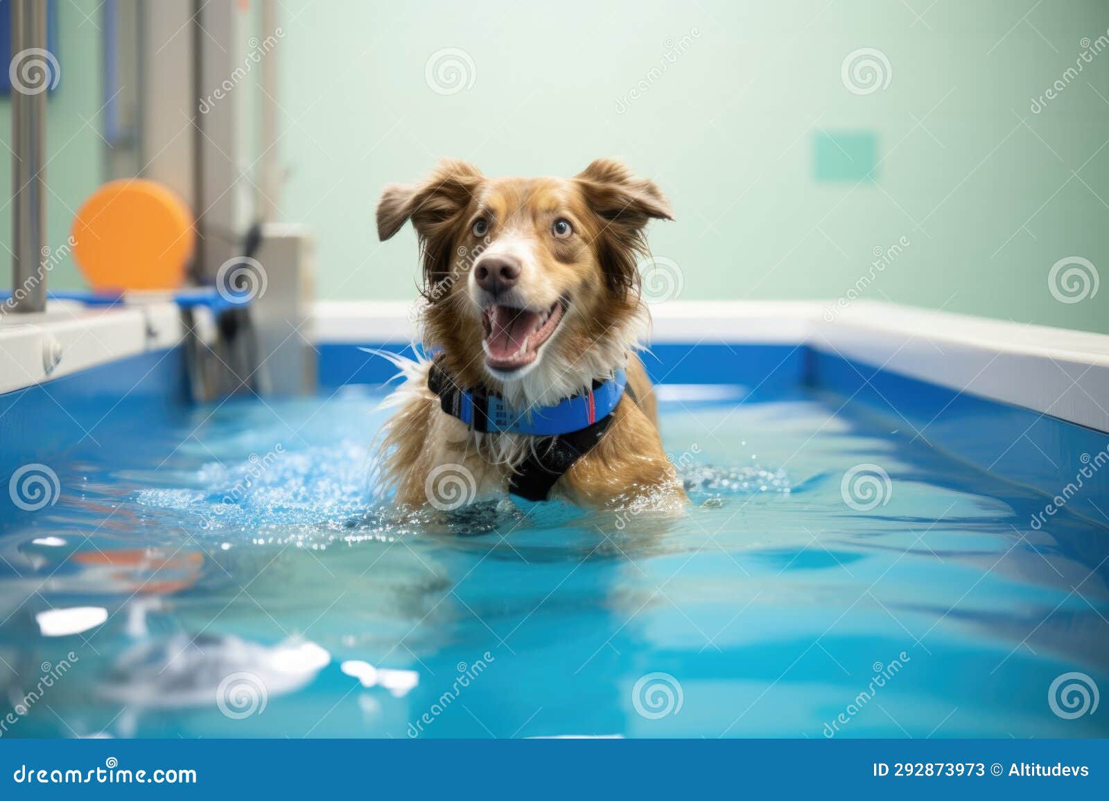 Dog Undergoing Hydrotherapy in a Pet Rehabilitation Pool Stock Image ...