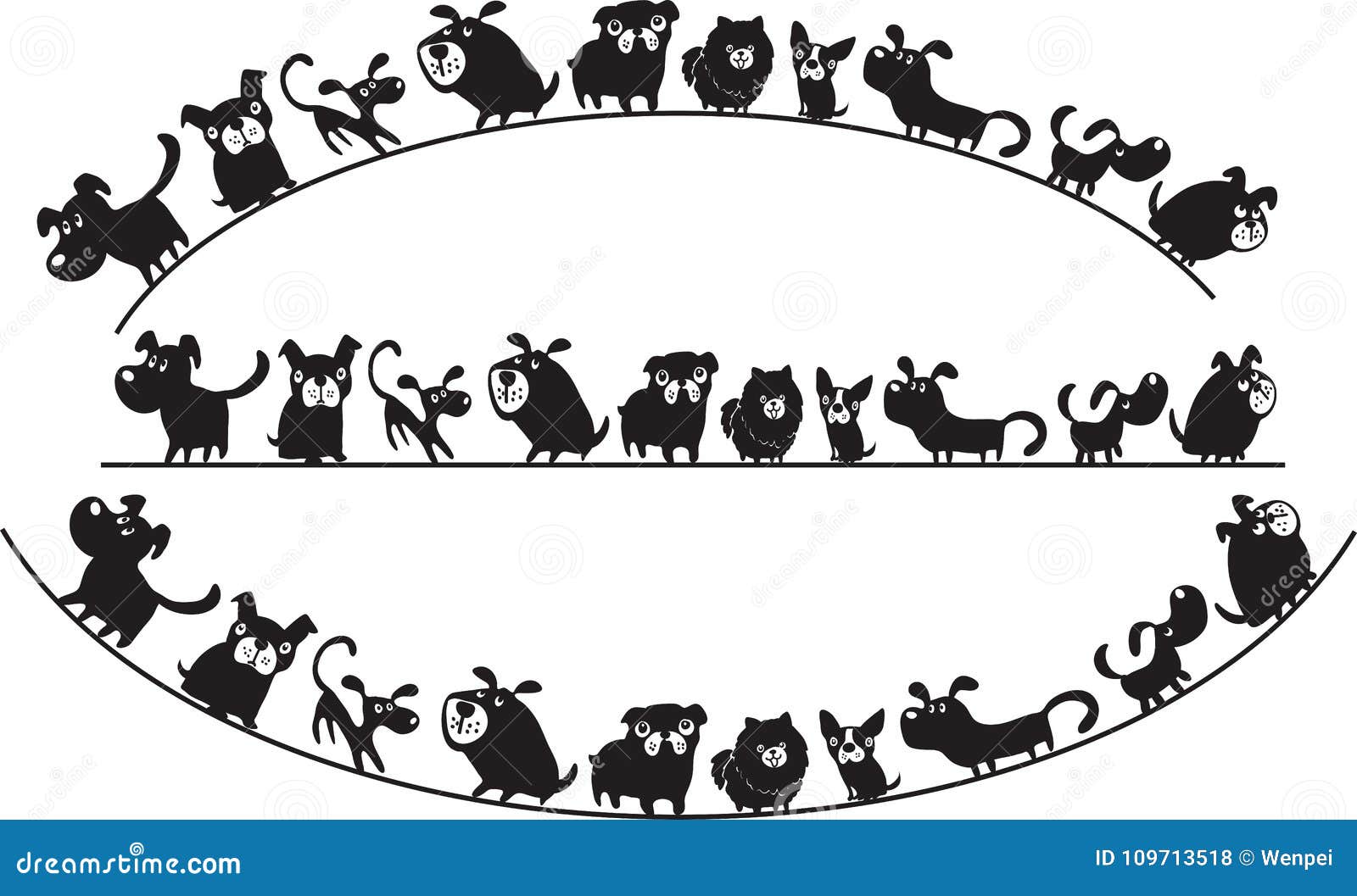 Dog Border Vector Drawing Design | CartoonDealer.com #109713518