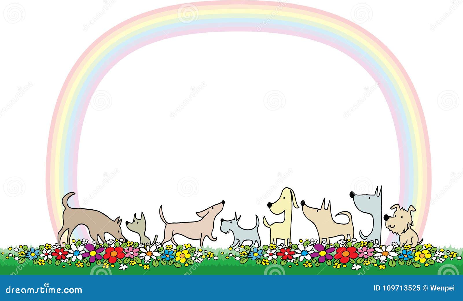 Dog Border Vector Drawing Design | CartoonDealer.com #109713525