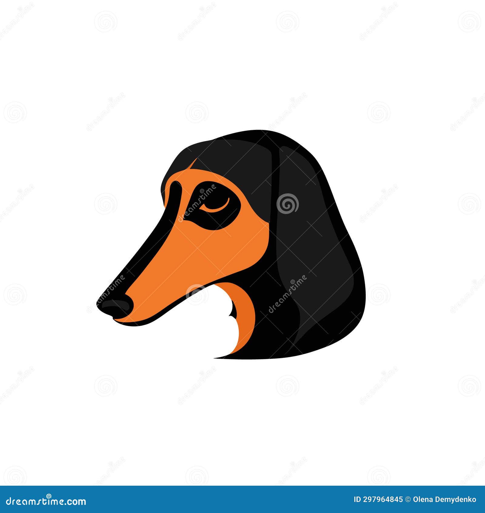 Dog Vector Icon. Elegant Dog Head Side View. Logo and Sticker Design ...