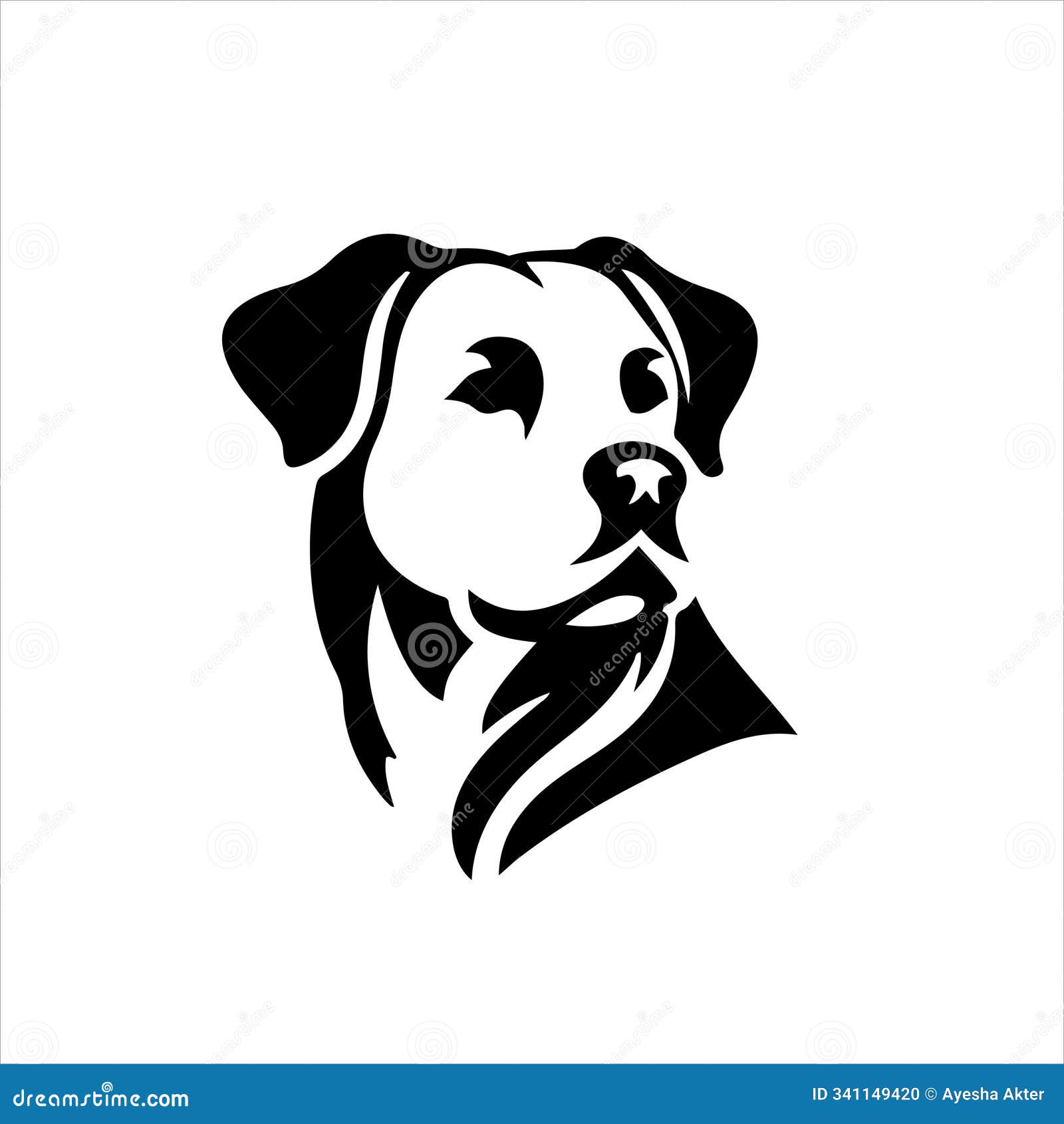 Dog Vector Style Minimalist Silhouette Black and White Stock ...
