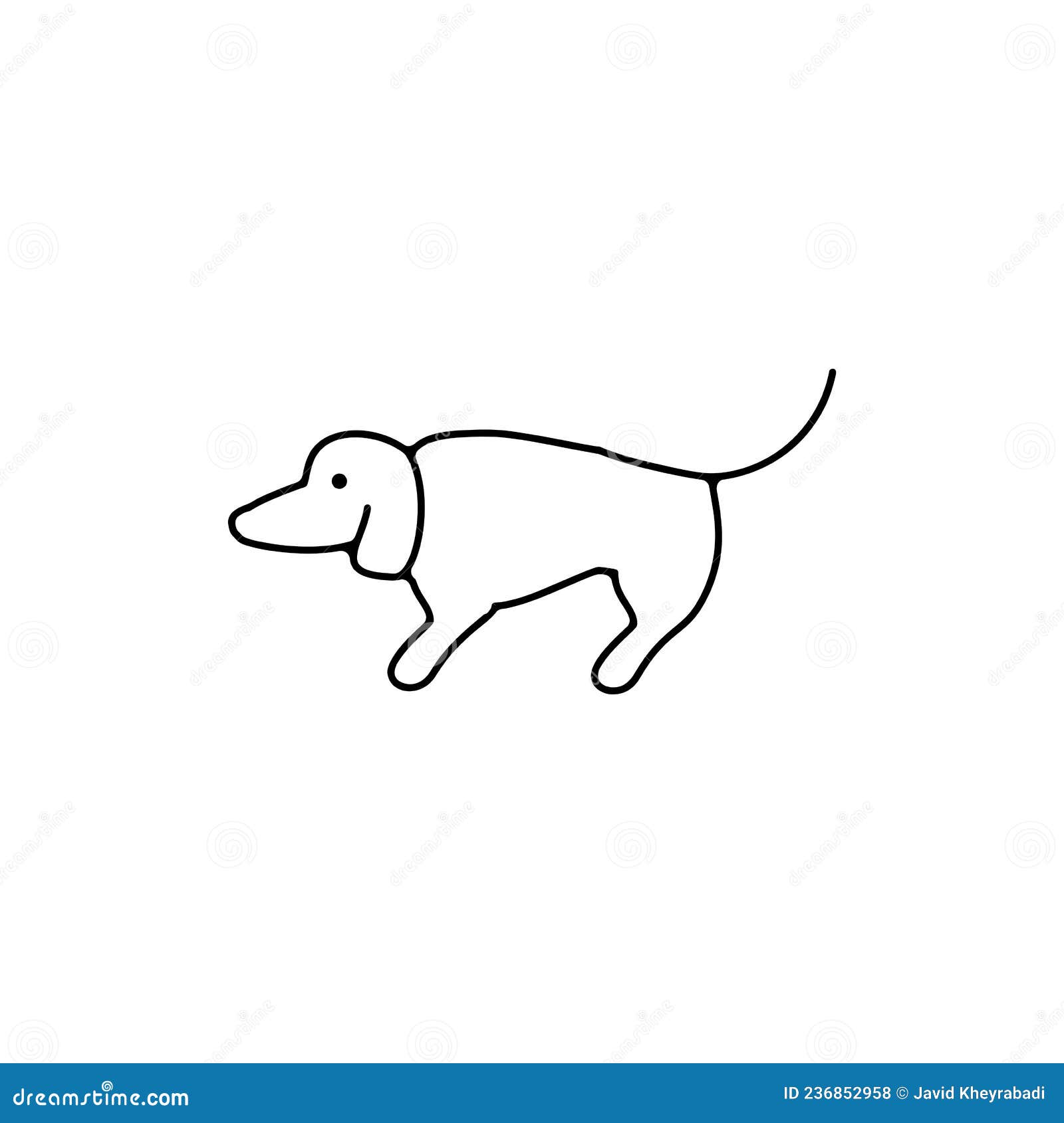 Dog Thin Line Icon. Dog Hand Drawn Thin Line Icon Stock Vector ...