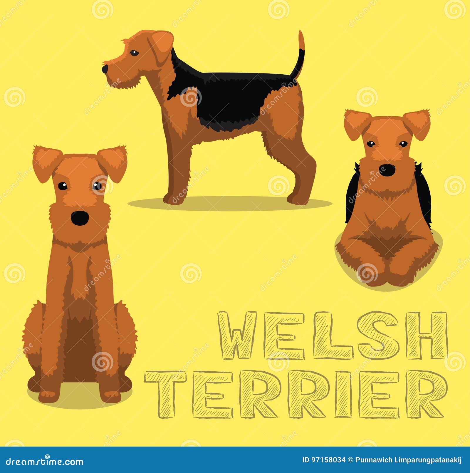 Dog Welsh Terrier Cartoon Vector Illustration Stock Vector ...