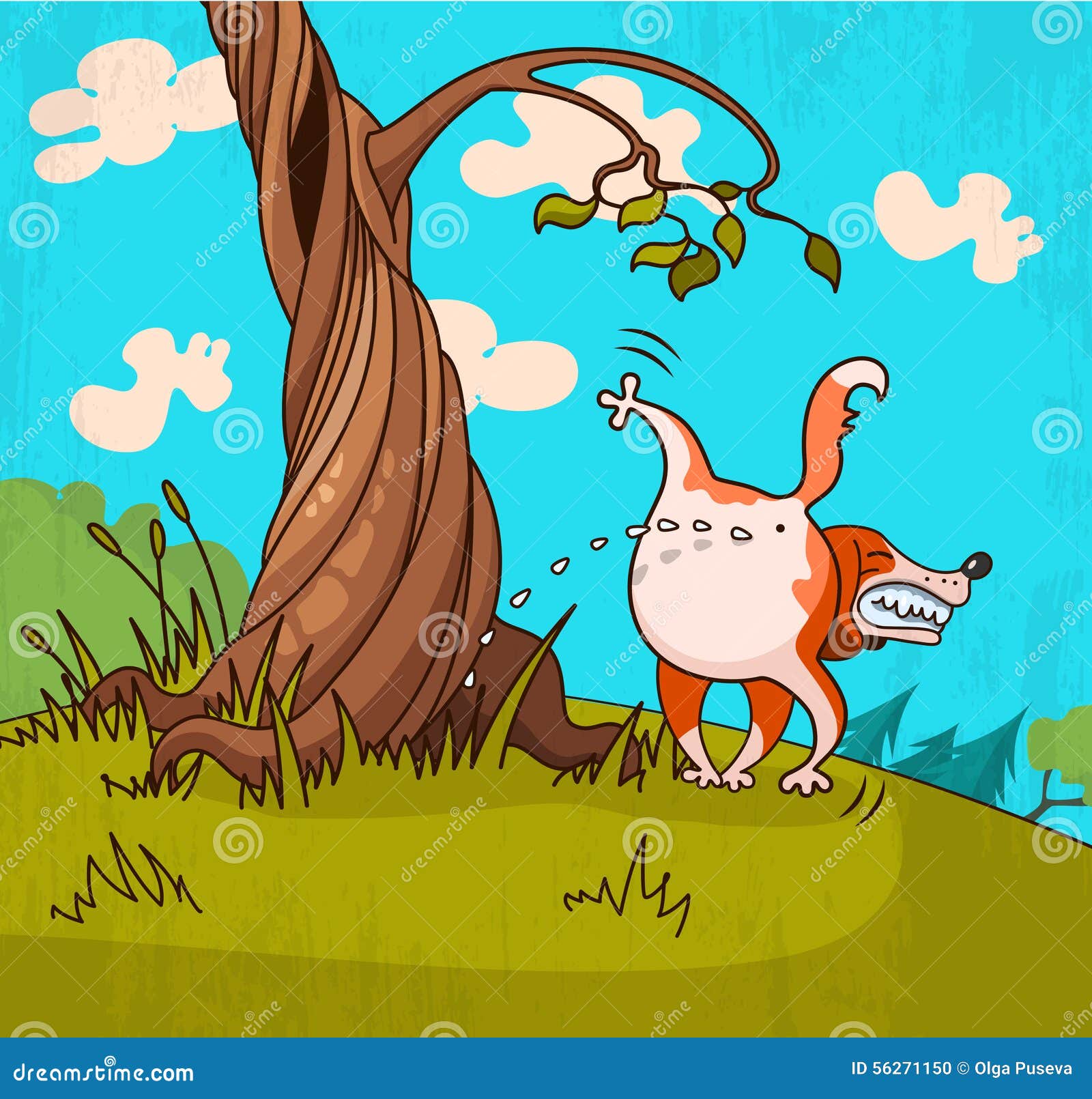 Dog Wets The Tree Vector Illustration | CartoonDealer.com #56271150