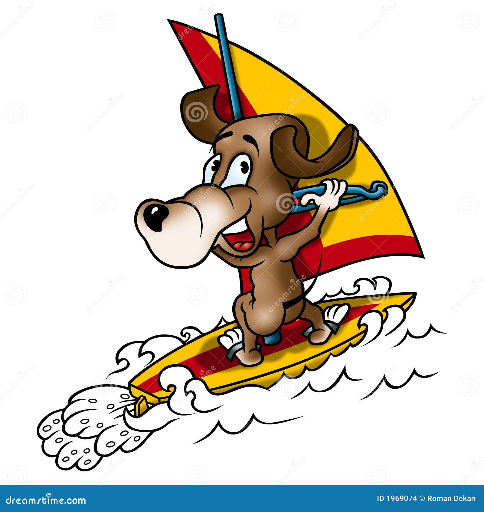 Dog and windsurfing stock illustration. Illustration of joyful - 1969074
