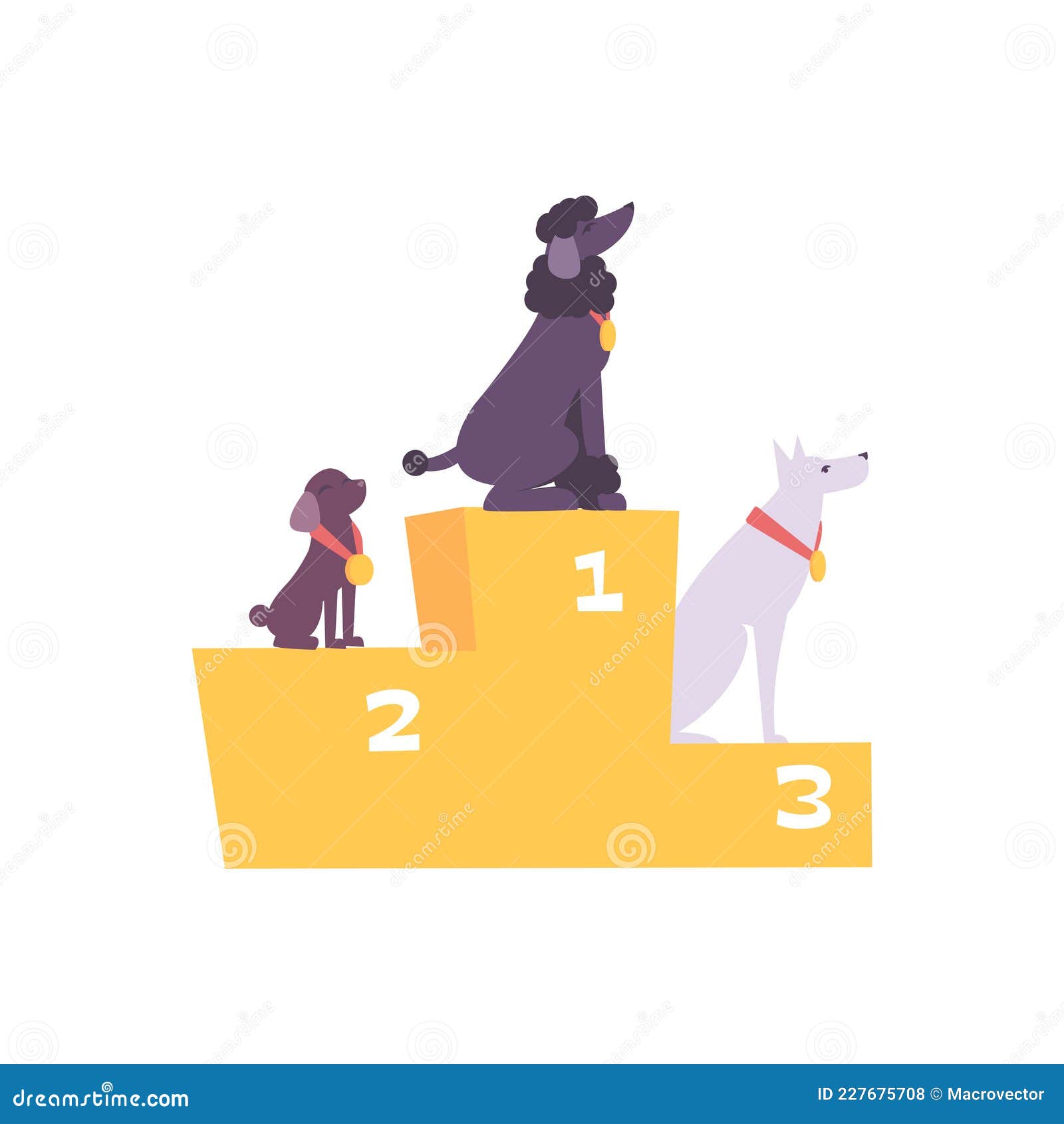 Dog Winners Podium Composition Stock Vector - Illustration of clipart ...