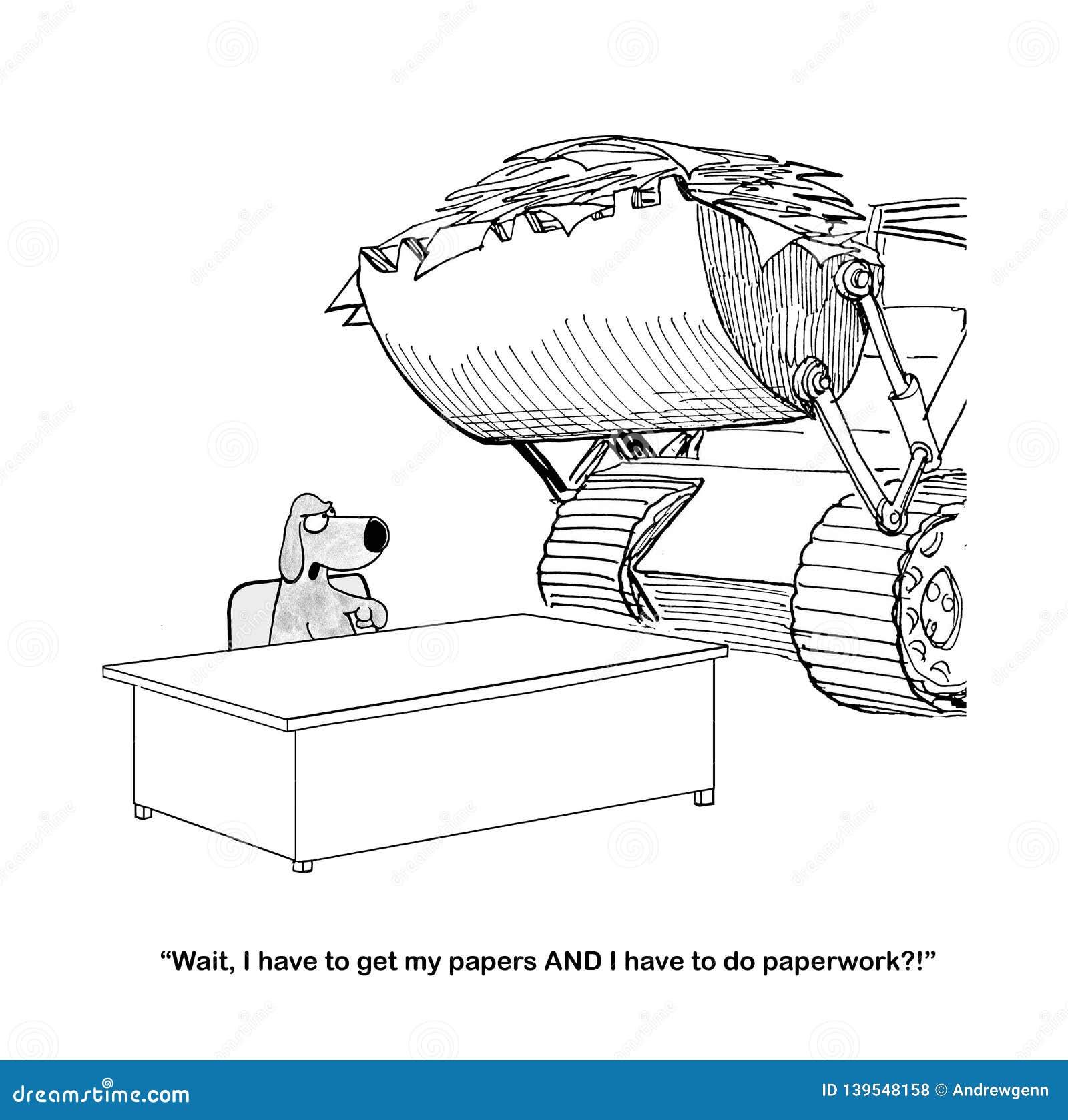Dog Worker Has Huge Paperwork Stock Illustration - Illustration of ...