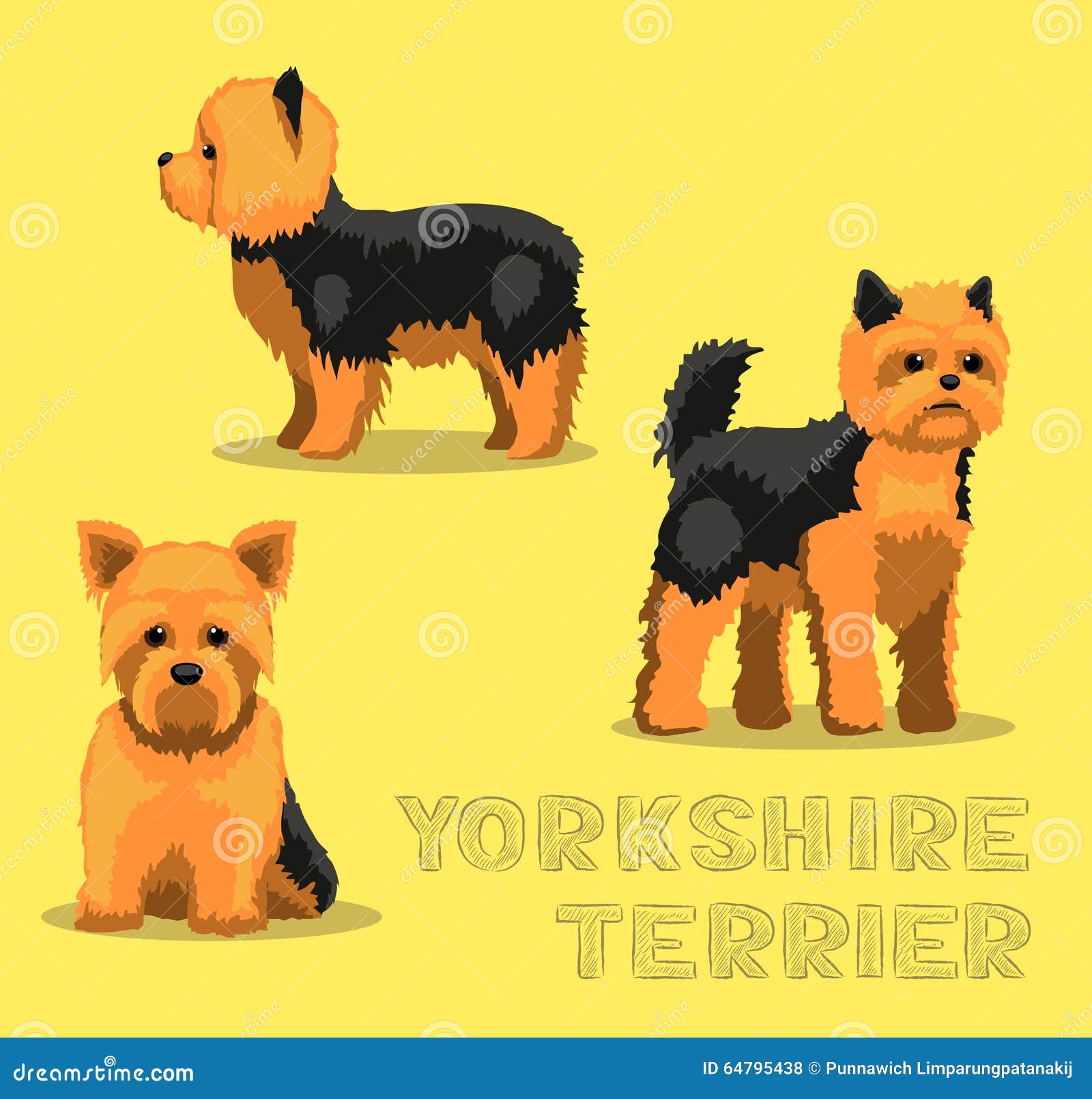 Dog Yorkshire Terrier Cartoon Vector Illustration Stock Vector ...