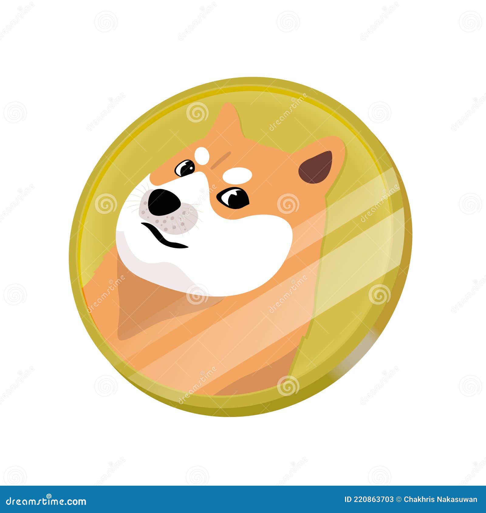 Doge Coin Dog Character Animal Mascot Vector Cartoon Illustration | CartoonDealer.com #220044091
