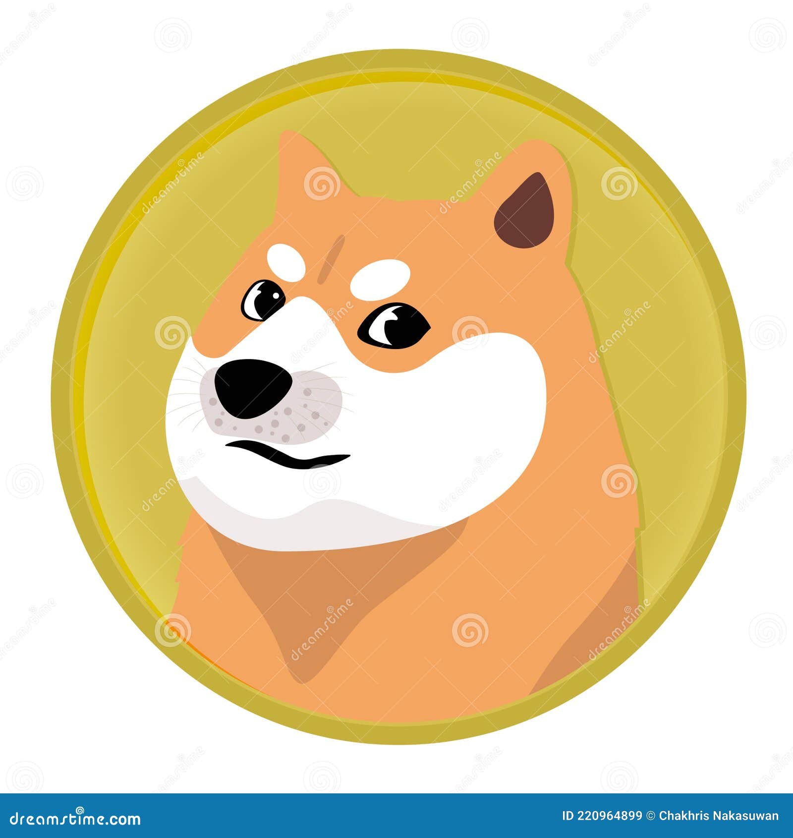 Doge Coin Dog Character Animal Mascot Vector Cartoon Illustration | CartoonDealer.com #220044091