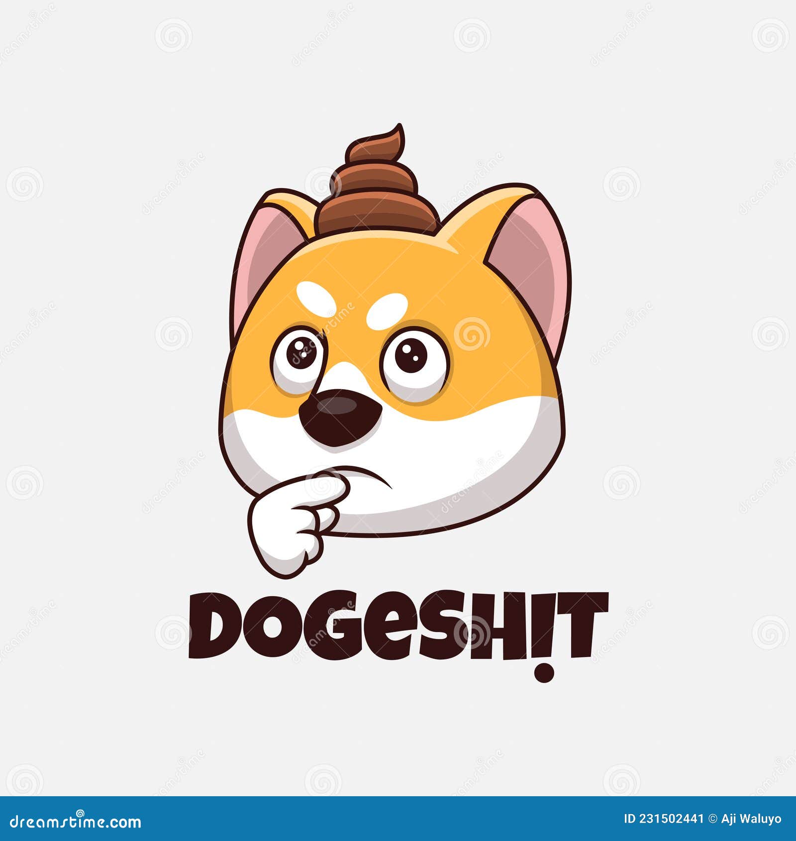 Doge Pup Creative Cartoon stock illustration. Illustration of digital ...