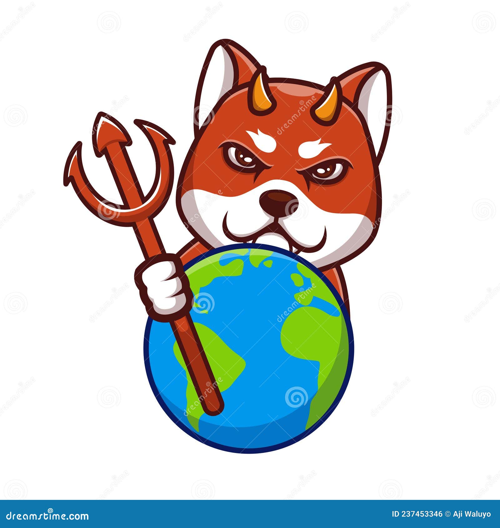 Doge Demon Head Cartoon Vector | CartoonDealer.com #237453337