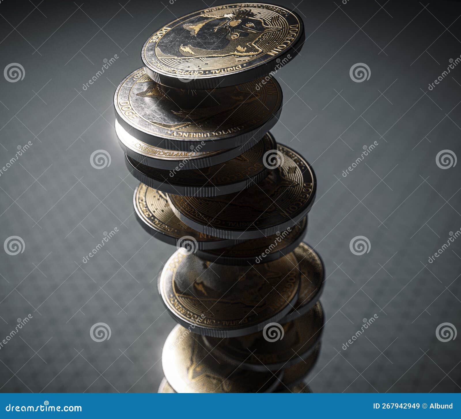 Dogecoin Cryptocurrency Pile Stock Image | CartoonDealer.com #267942949