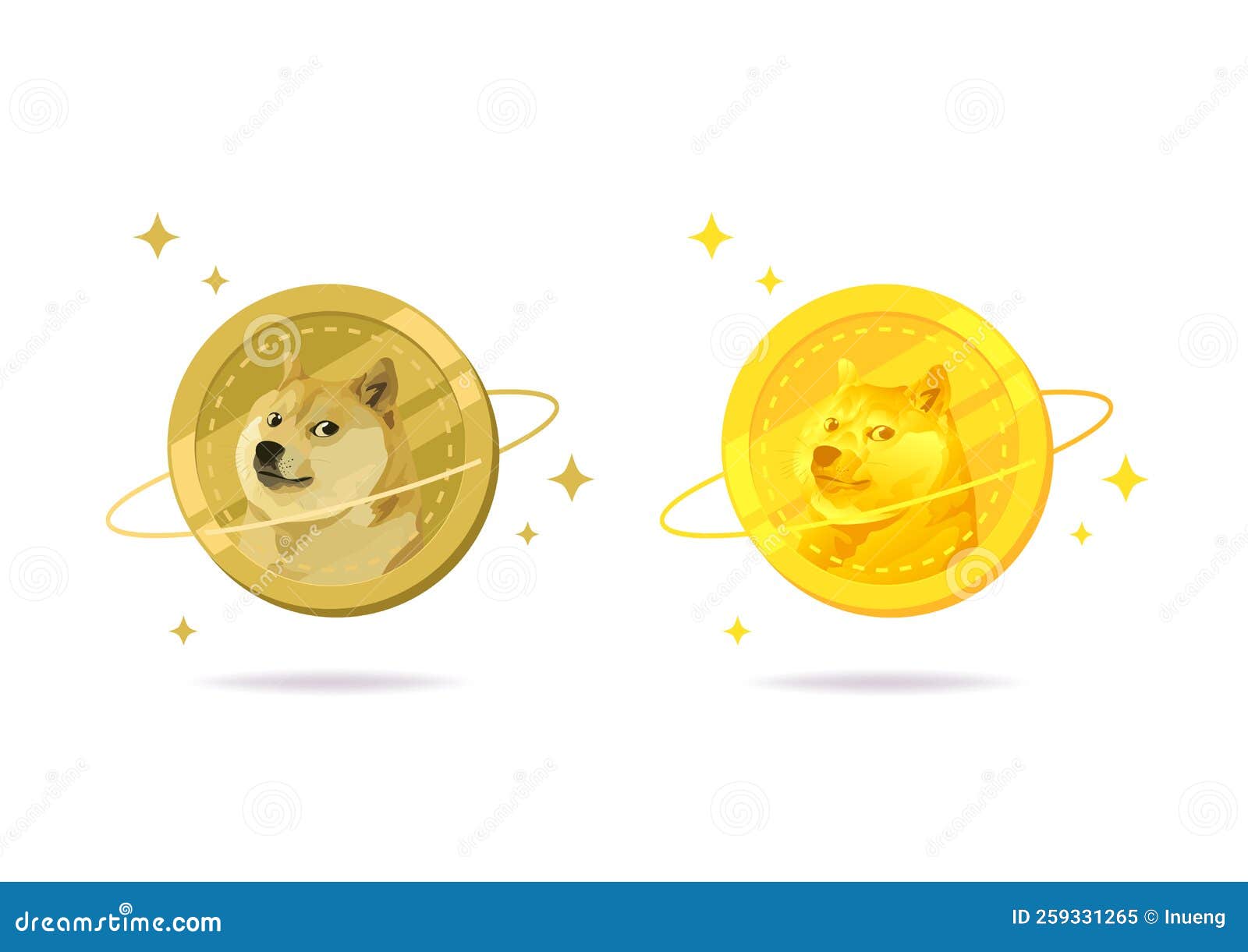 Doge Coin Dog Character Animal Mascot Vector Cartoon Illustration | CartoonDealer.com #220044091