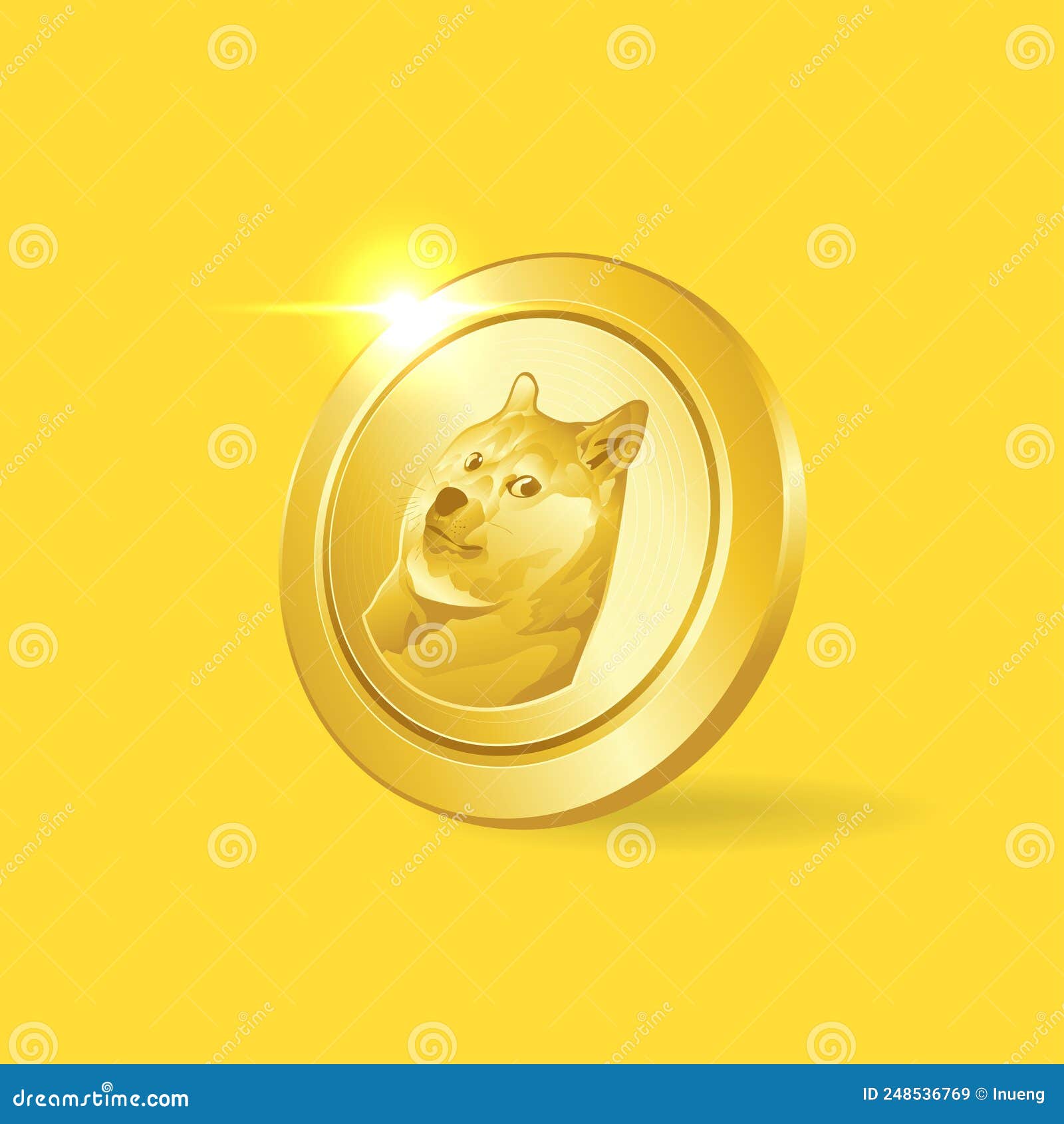 Dogecoin DOGE Coin Cryptocurrency Concept Banner Background Vector ...