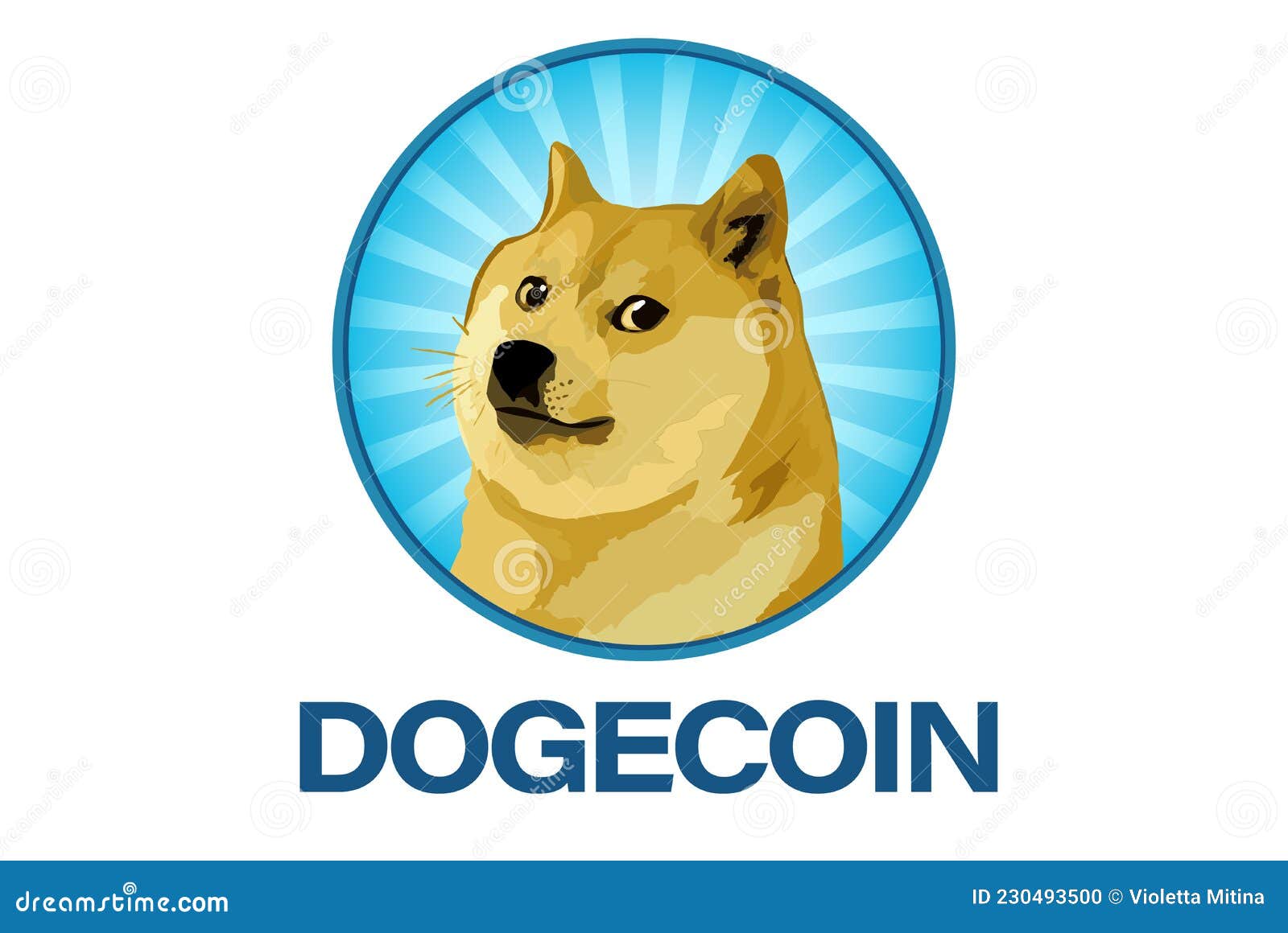 Dogecoin Logos Vector Logo Text Icon Author S Development Stock Vector ...