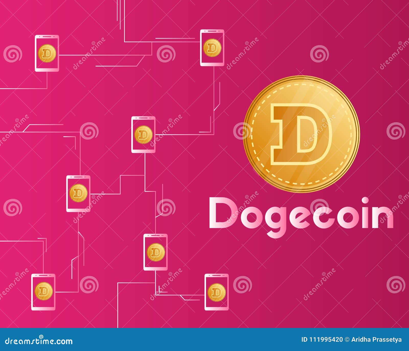 Dogecoin Technology Connected Style Background Editorial Image ...