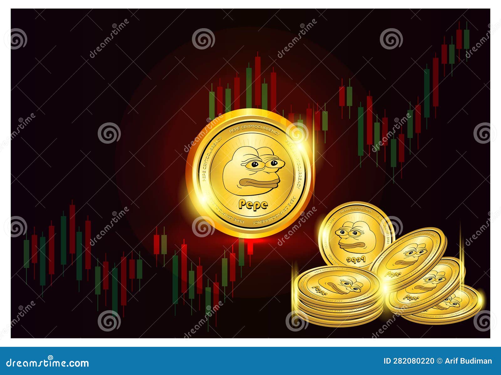 Pepe Coin Cryptocurrency Green Gradient Colour Cartoon Vector ...