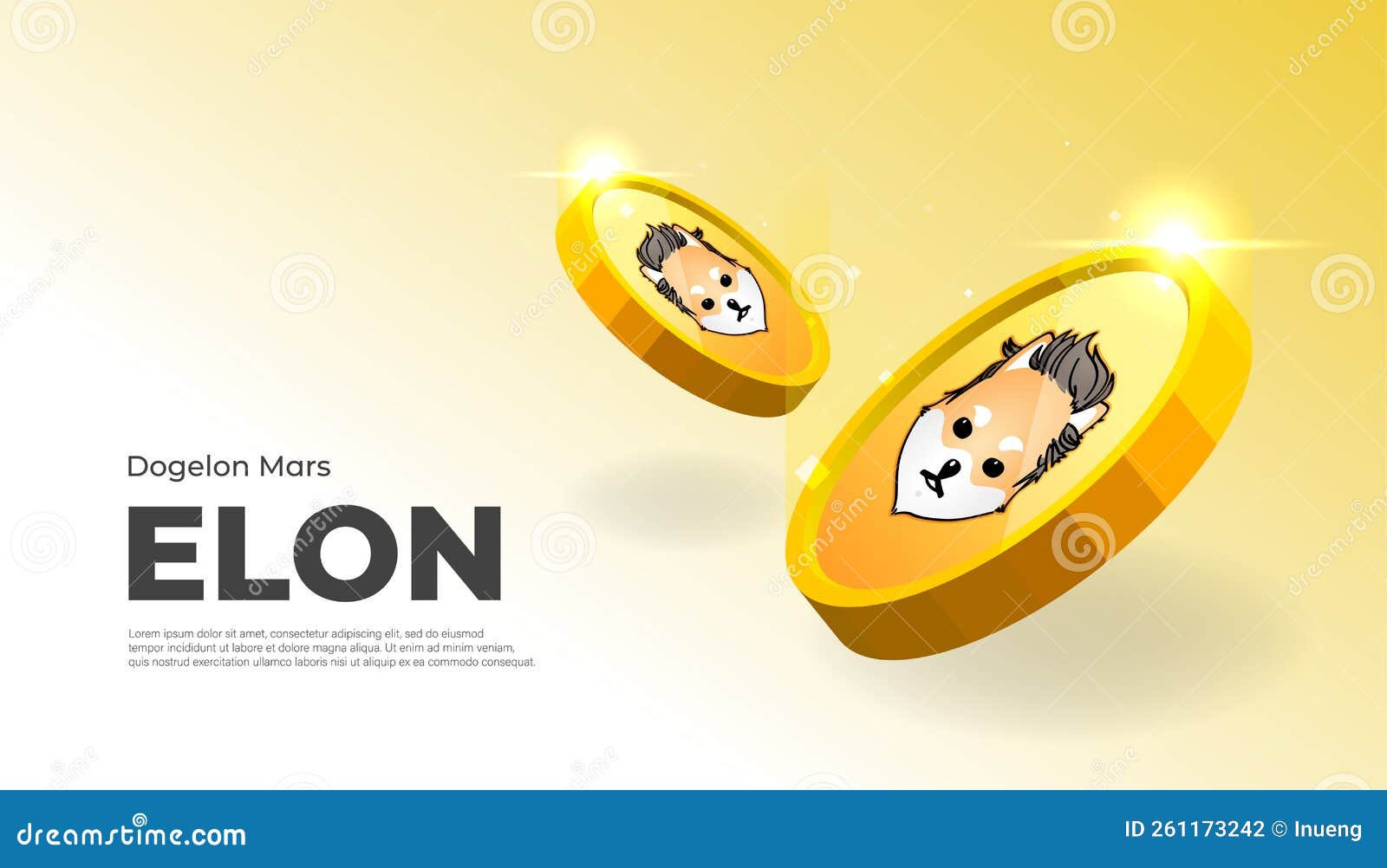 Dogelon Mars ELON Coin Cryptocurrency Concept Banner Background Vector ...