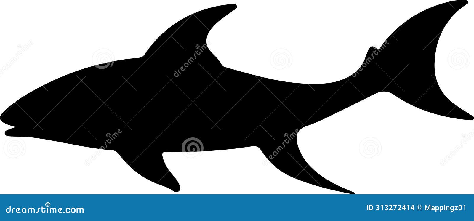 Dogfish Black Silhouette Generative Ai Stock Illustration ...