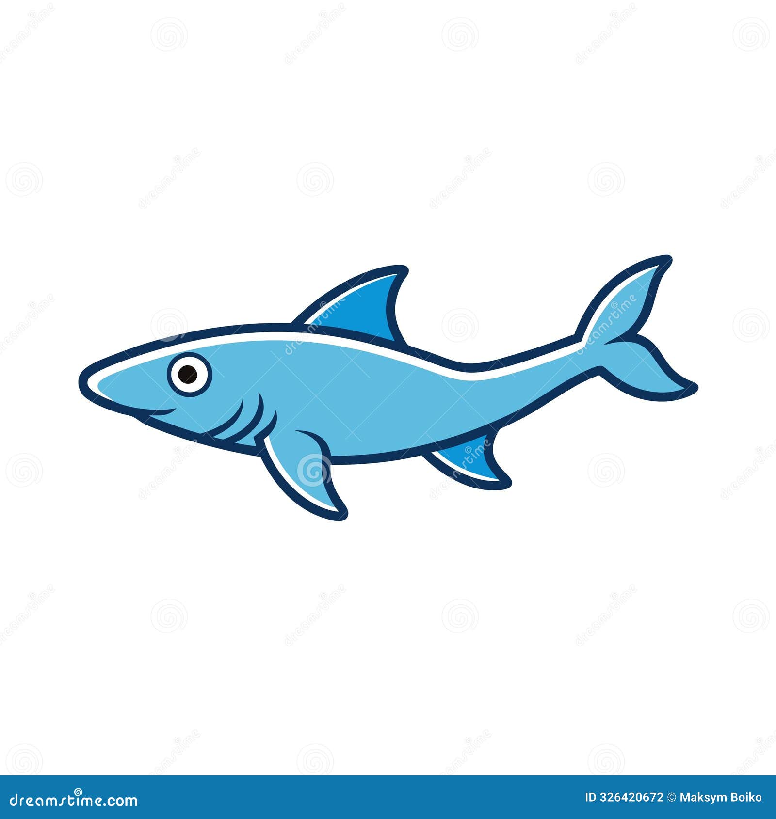 Dogfish Fish Goes Icon Vector Stock Vector - Illustration of dogfish ...