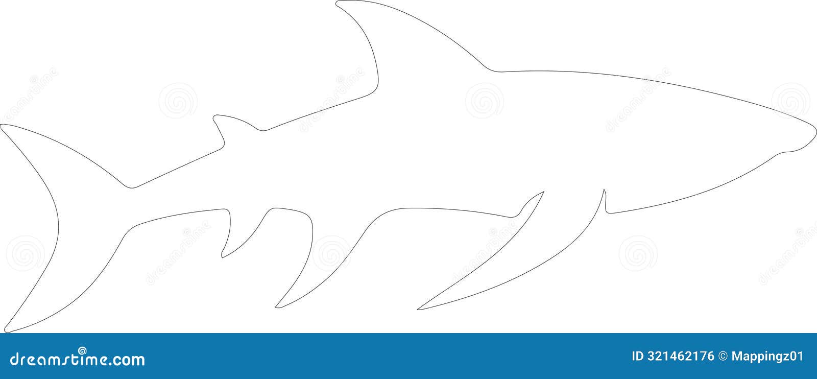 Dogfish Outline Silhouette Generative Ai Vector Illustration ...