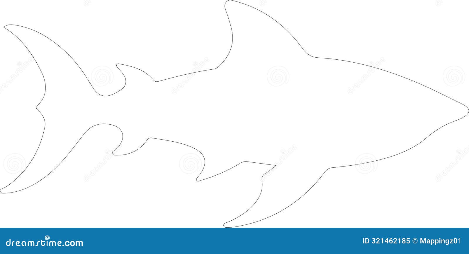 Dogfish Outline Silhouette Generative Ai Cartoon Vector | CartoonDealer ...