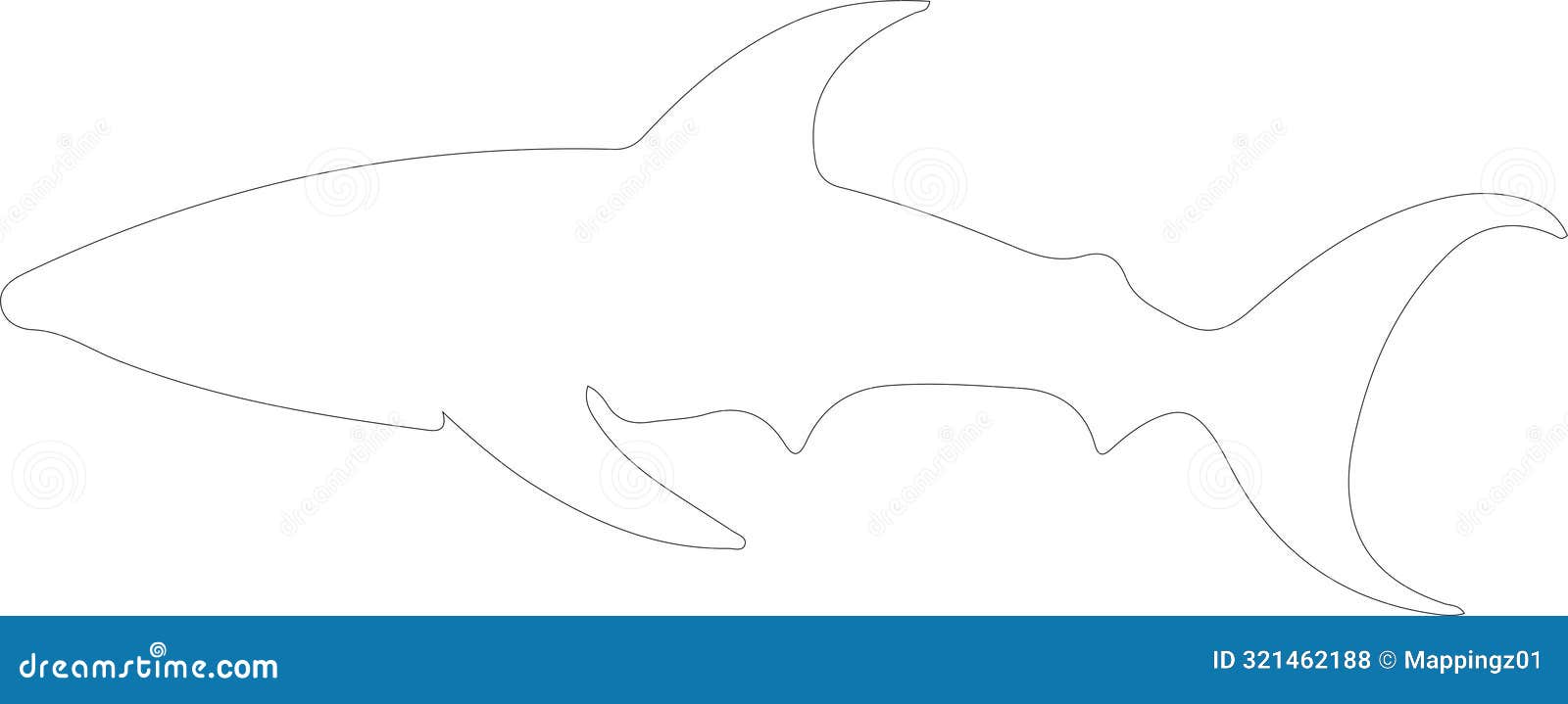 Dogfish Outline Silhouette Generative Ai Vector Illustration ...