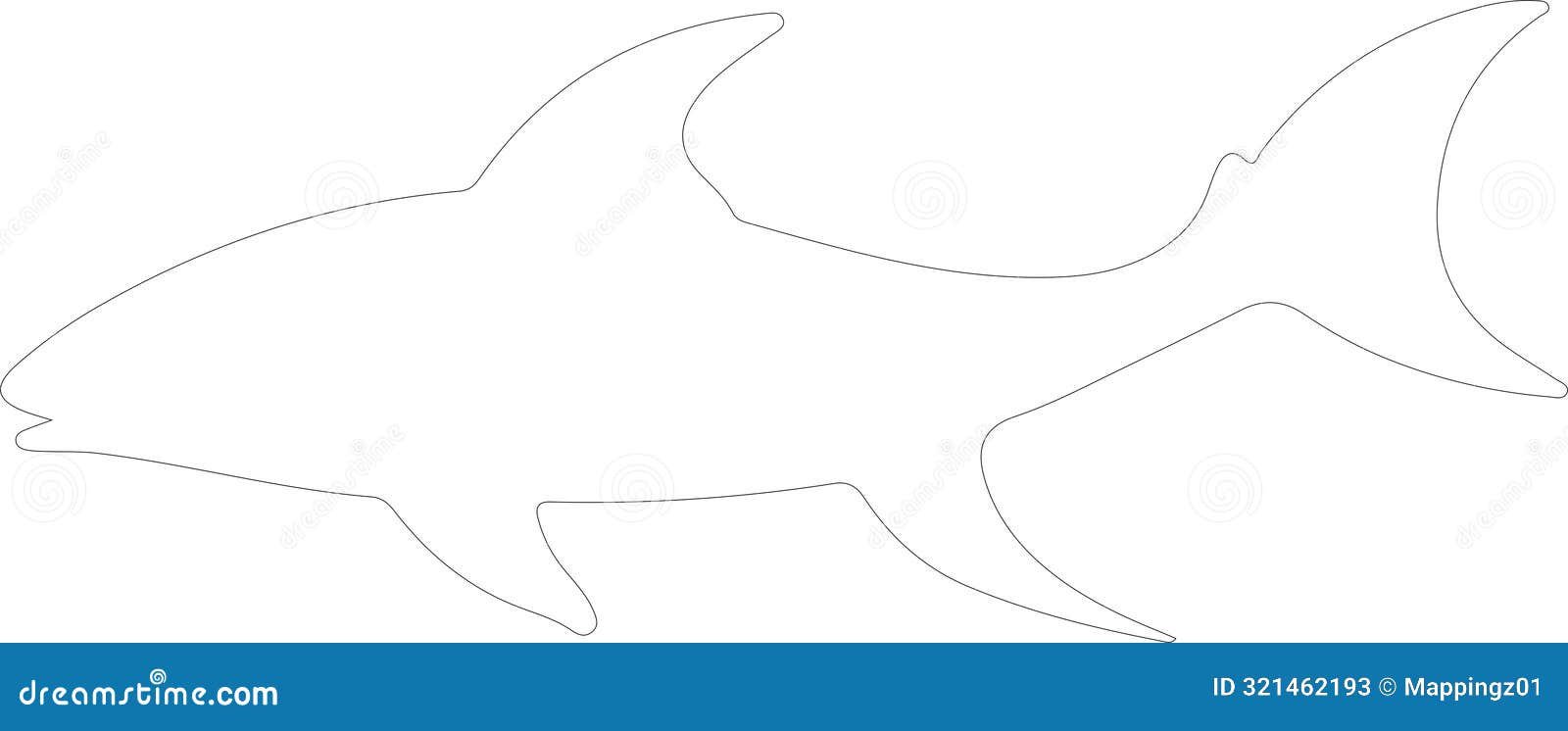 Dogfish Outline Silhouette Generative Ai Cartoon Vector | CartoonDealer ...