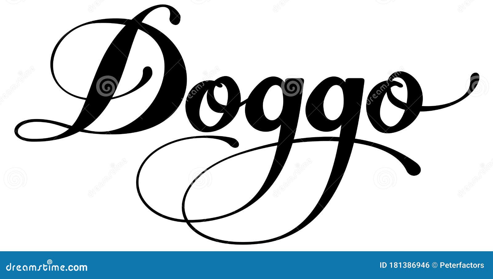 Doggo - Custom Calligraphy Text Stock Vector - Illustration of furball ...