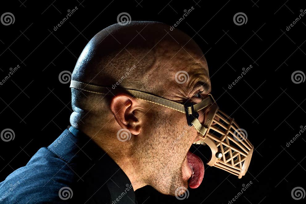 Dogman, man with a muzzle stock photo. Image of aggressive - 26325806