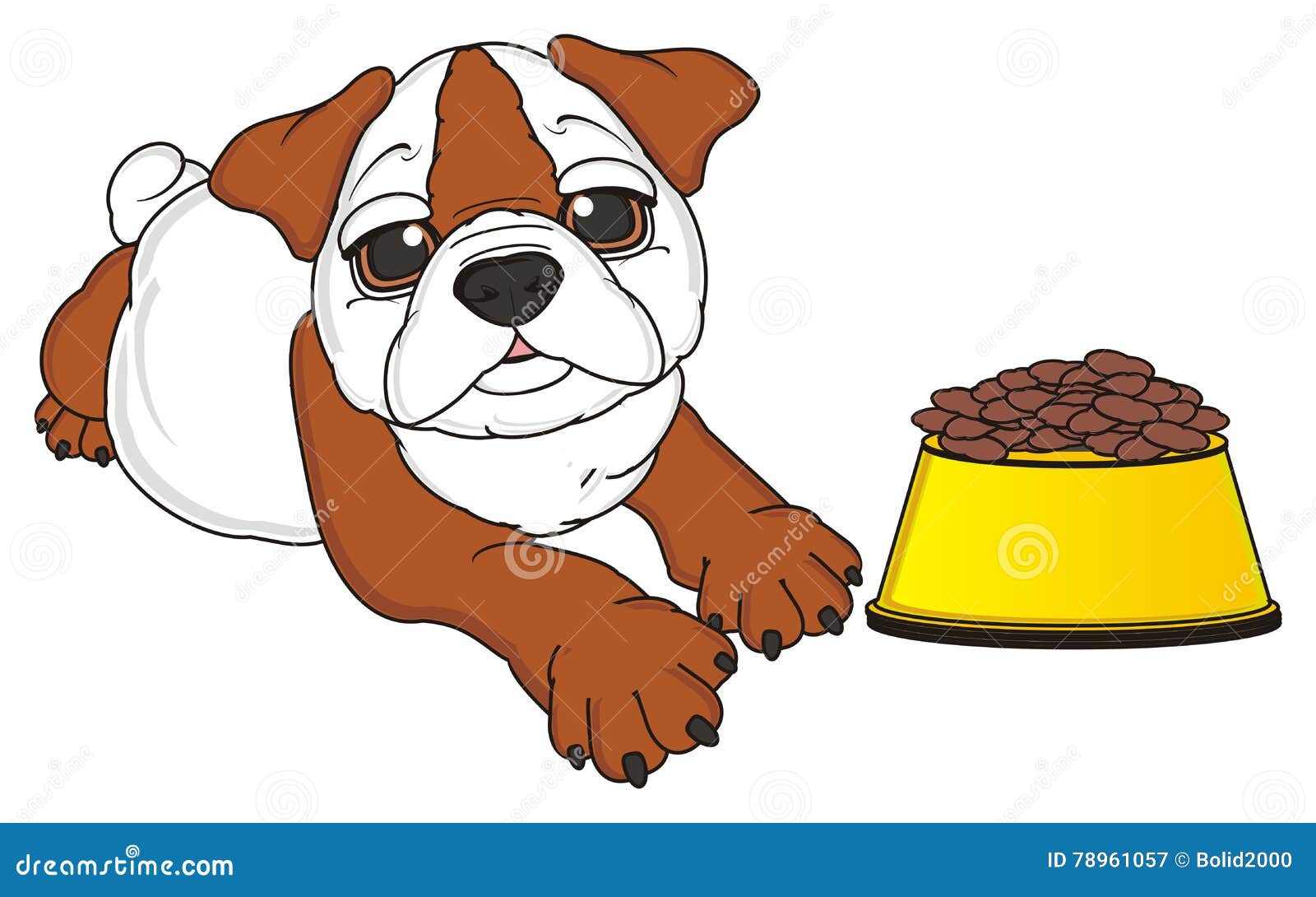 Dogo con su comida stock de ilustración. Ilustración de necesidad ...