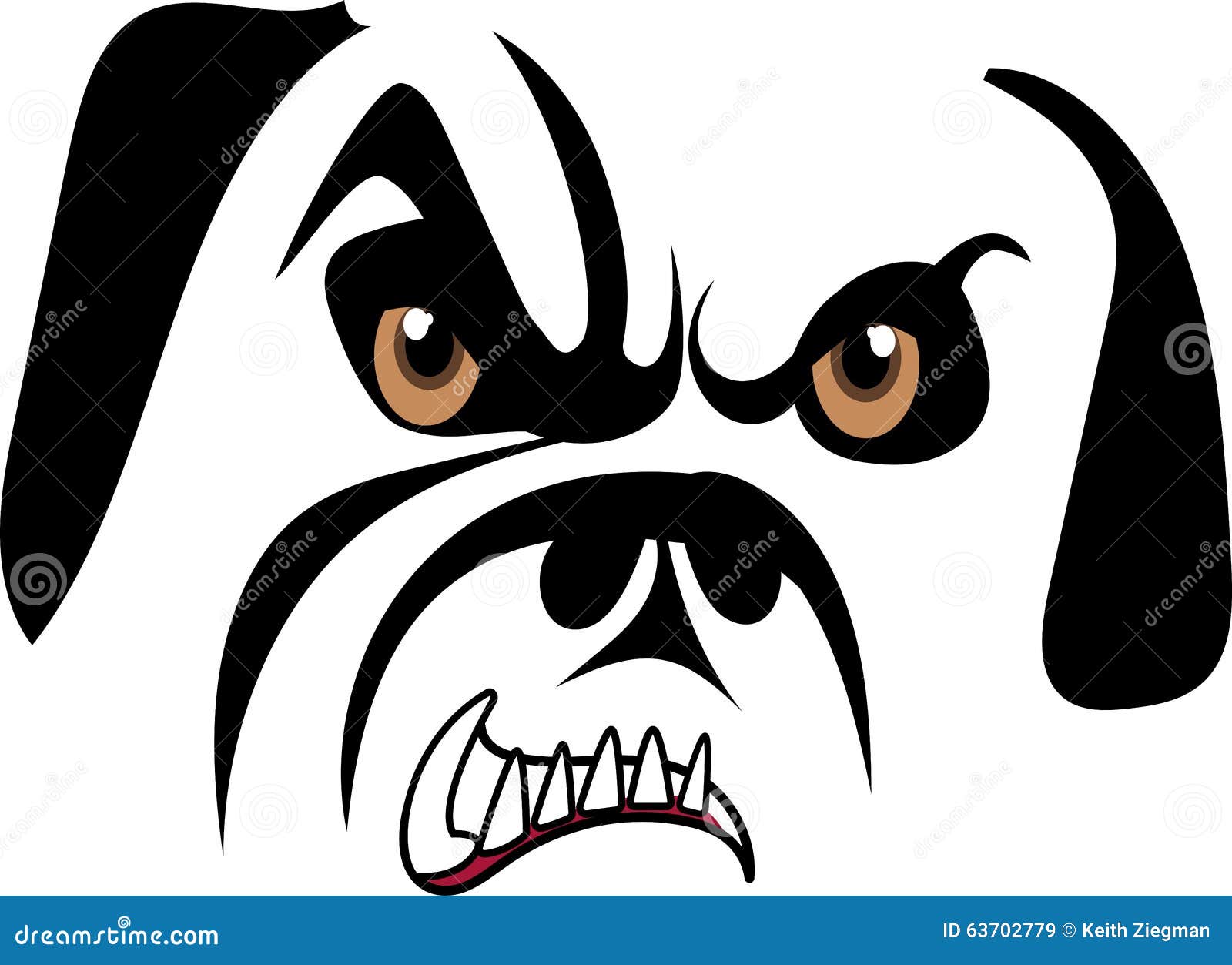 Dogo el gruñir ilustración del vector. Ilustración de vicioso - 63702779