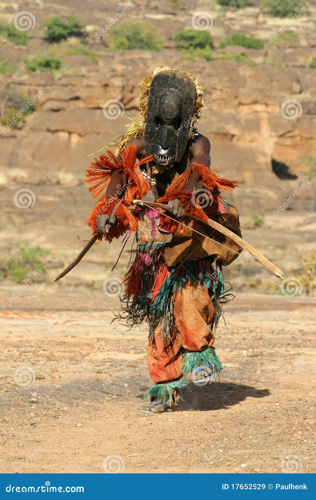 Dogon Tribal Dancer with Mask Editorial Stock Image - Image of outdoor ...