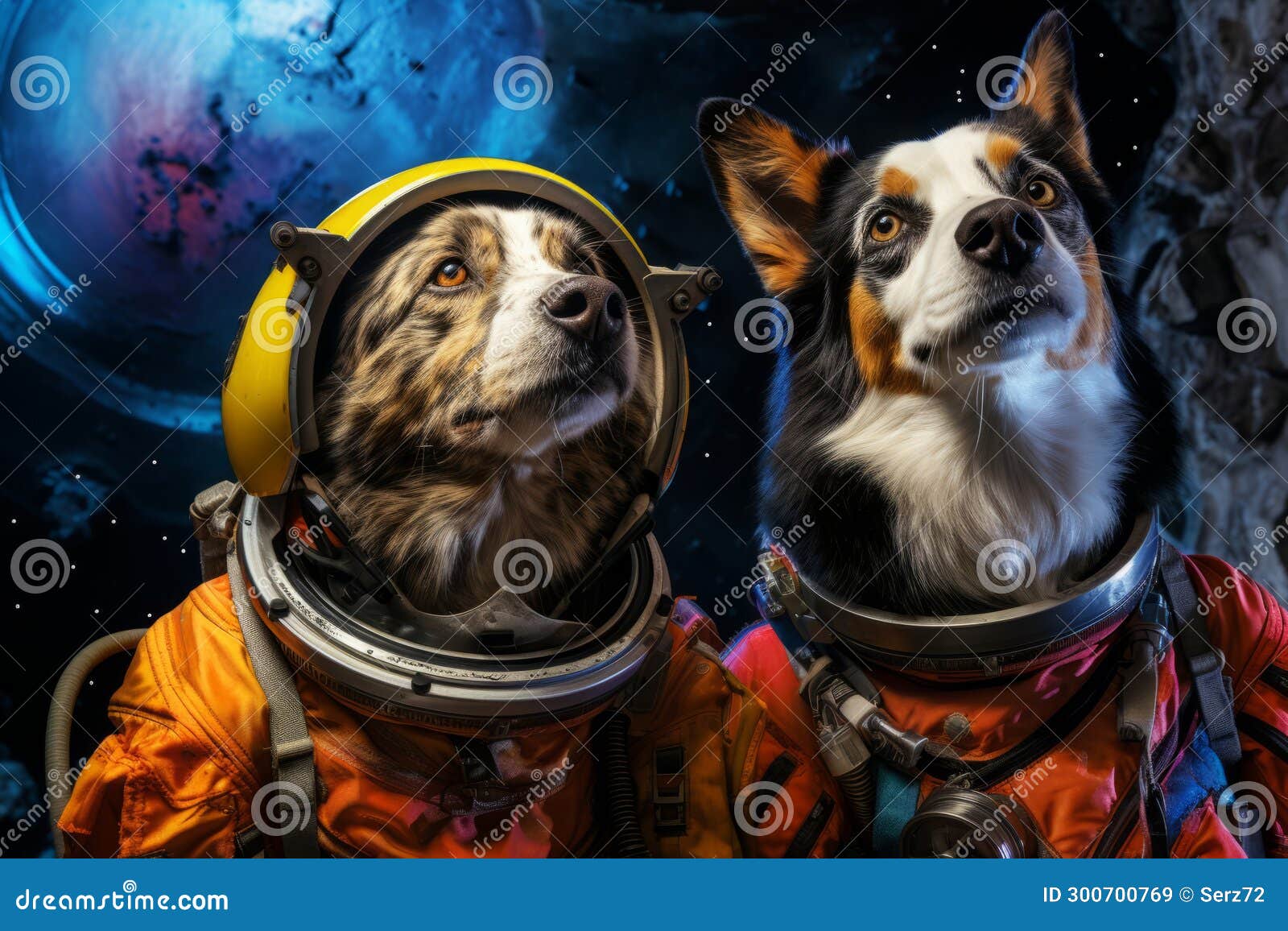 Dogs Astronauts in Spacesuits Stock Image - Image of canine, technology ...