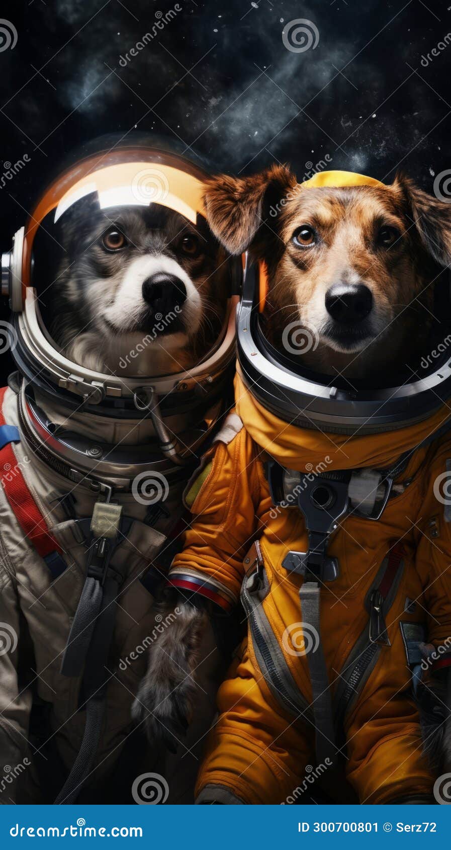 Dogs Astronauts in Spacesuits Stock Image - Image of star, spacesuits ...