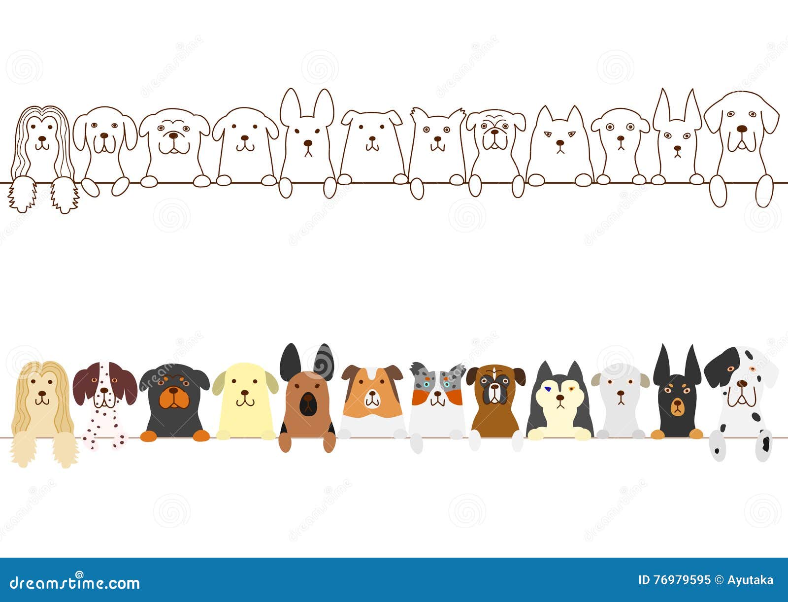 Dogs border stock vector. Illustration of hospital, line - 76979595