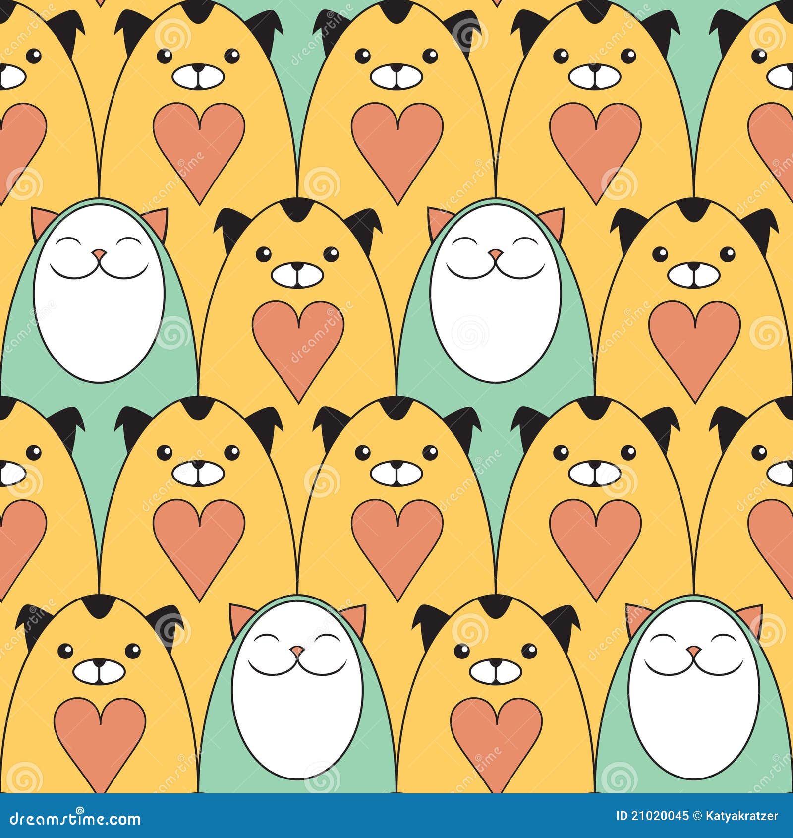 Dogs and cats pattern stock vector. Illustration of doodle - 21020045