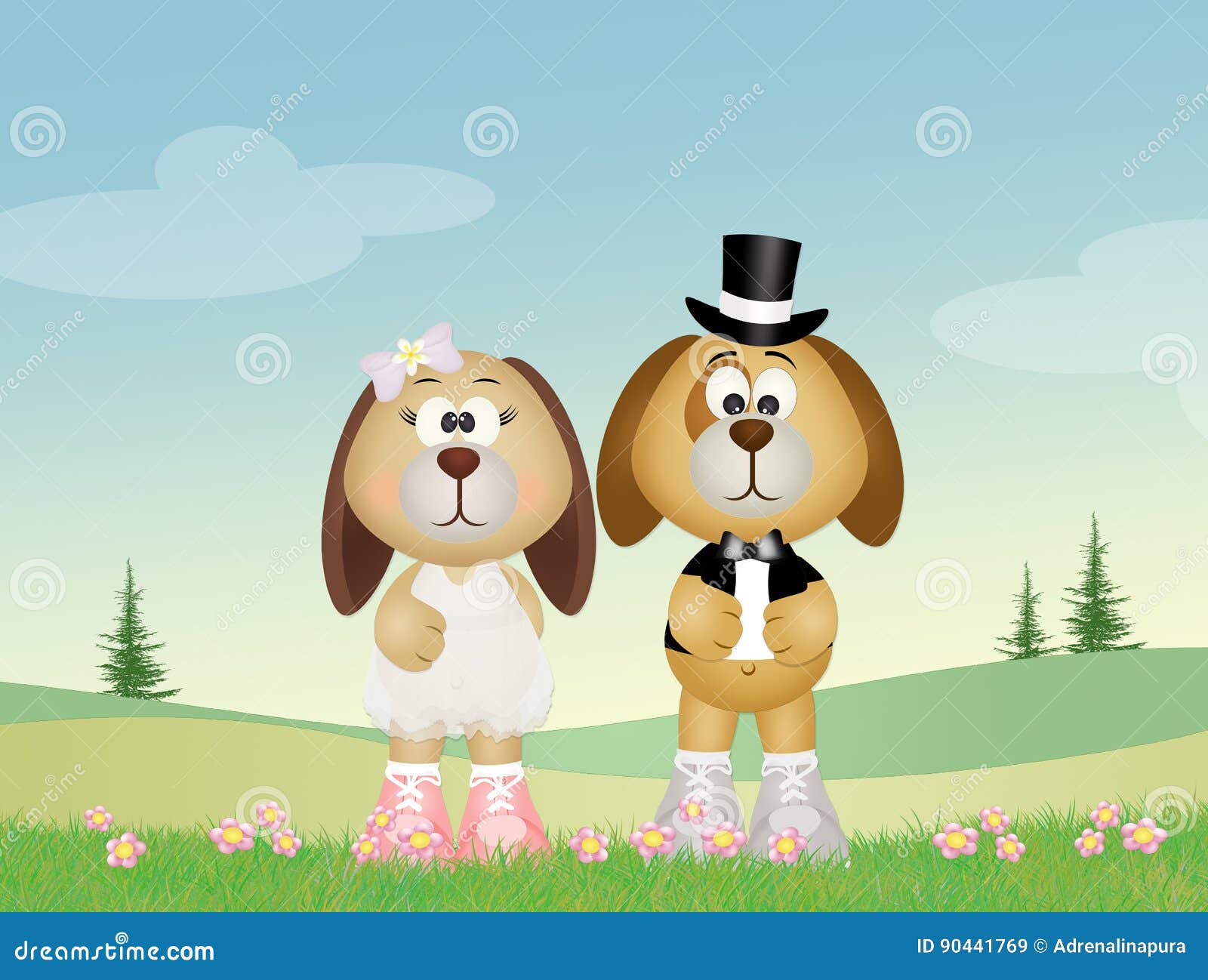 Dogs Coupling At Sunset Stock Photography | CartoonDealer.com #137284238