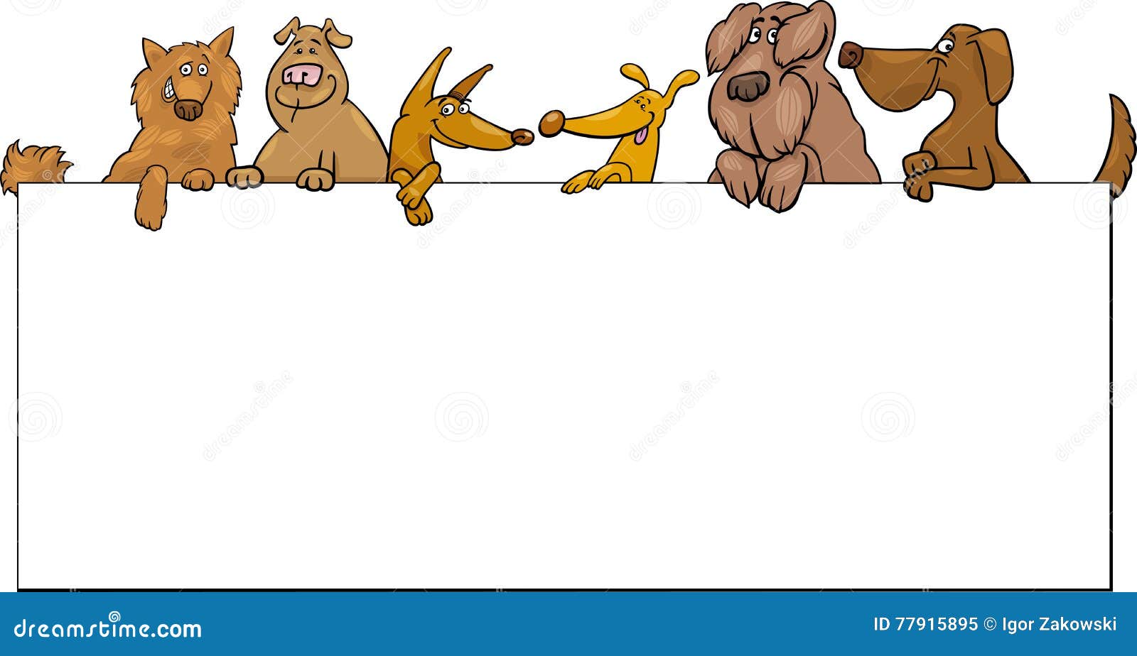 Dogs with Frame Cartoon Design Stock Vector - Illustration of banner ...