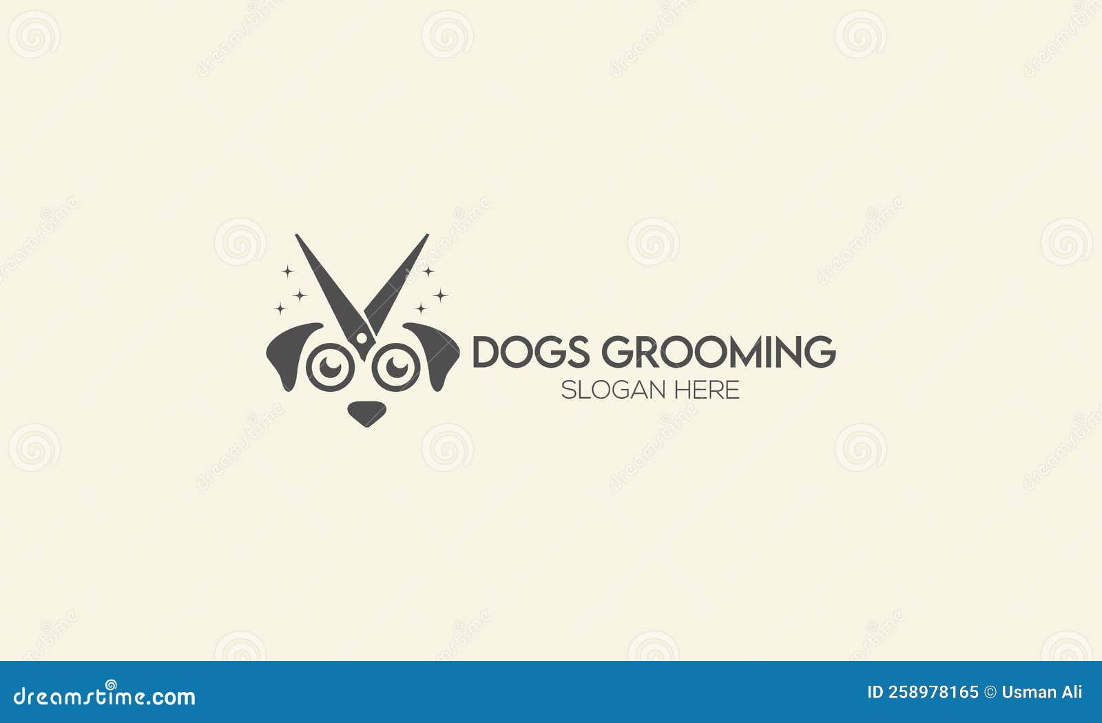 Dogs Grooming Logo Design Vector, Minimal Dogs Grooming Logo Stock ...